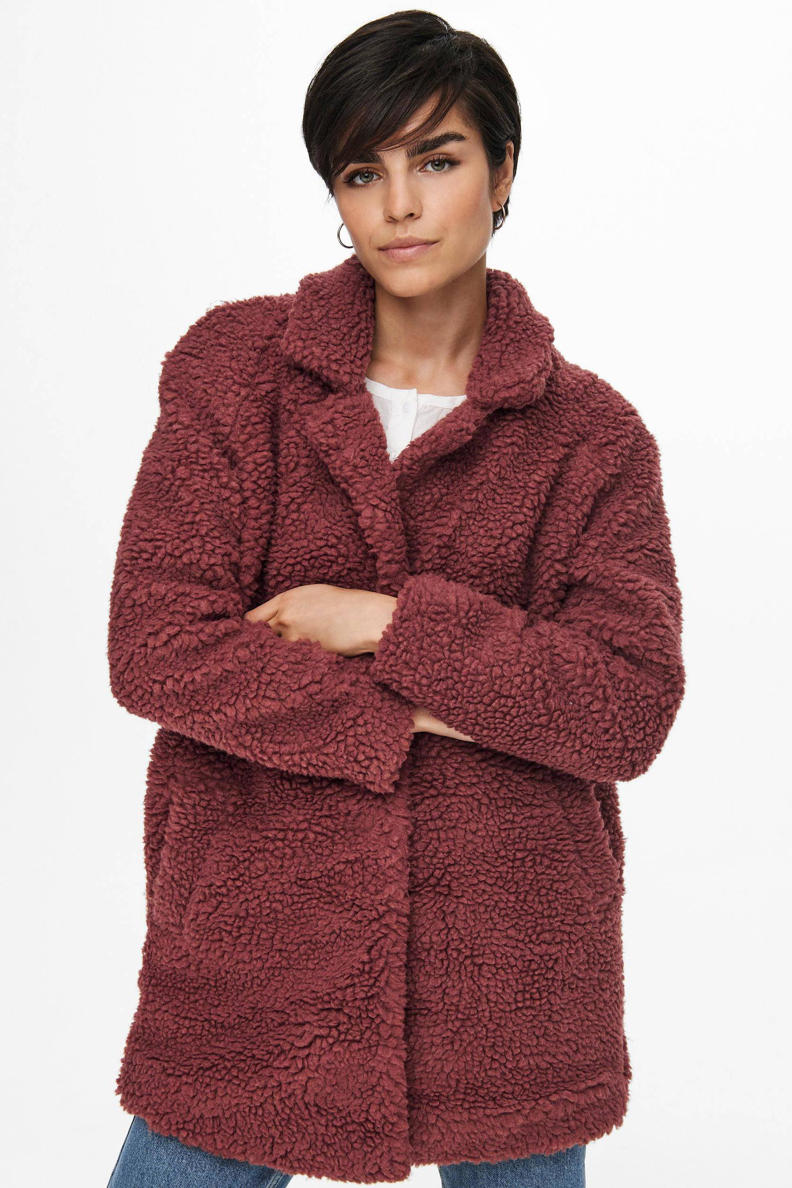 ONLY teddy jas ONLAURELIA rood | wehkamp