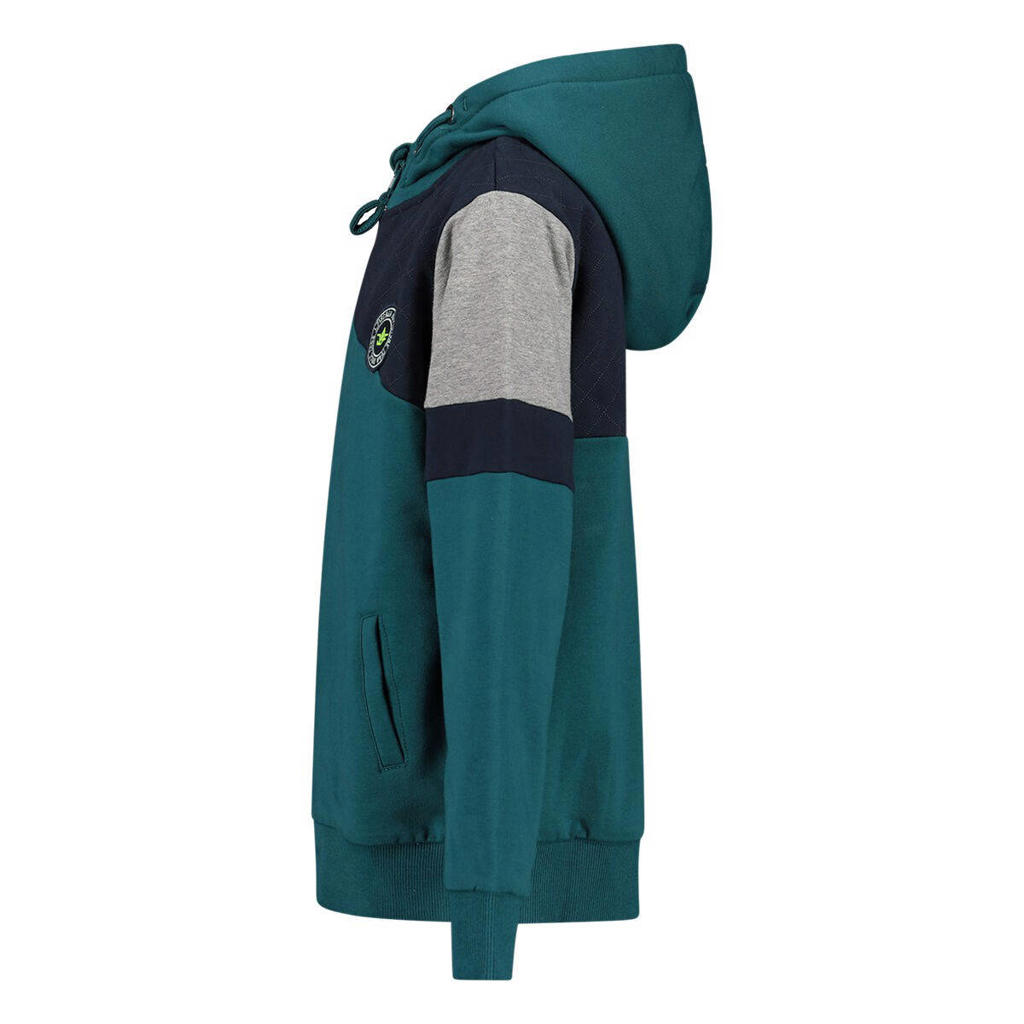 Jake Fischer sweatvest petrol/grijs/zwart | wehkamp