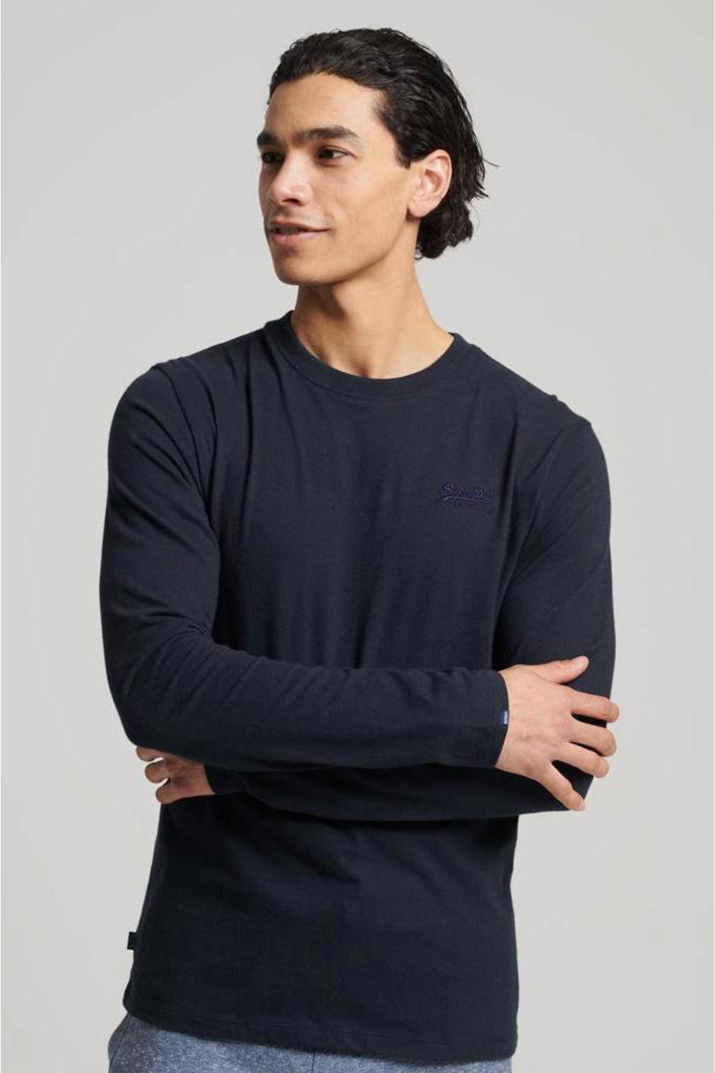Superdry longsleeve eclipse navy | wehkamp