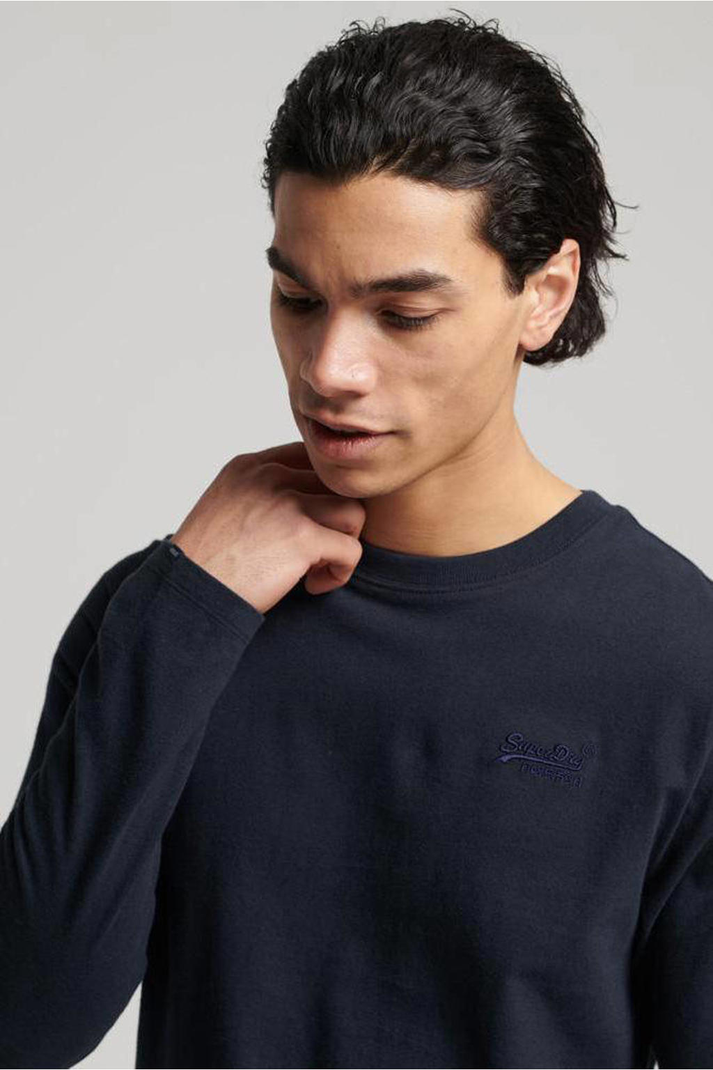 Superdry longsleeve eclipse navy | wehkamp