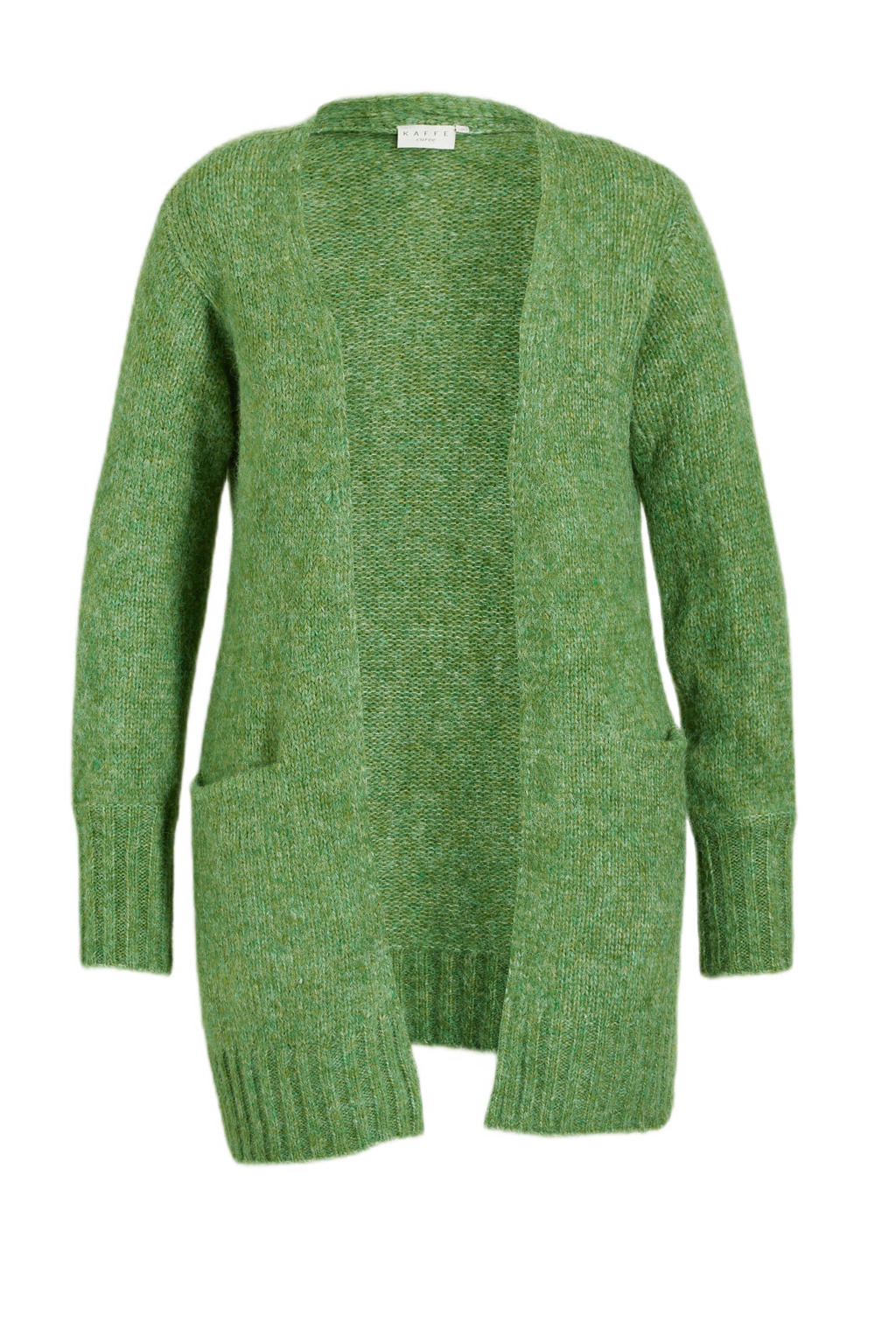 Kaffe Curve gemêleerd vest KCalicia met wol groen | wehkamp
