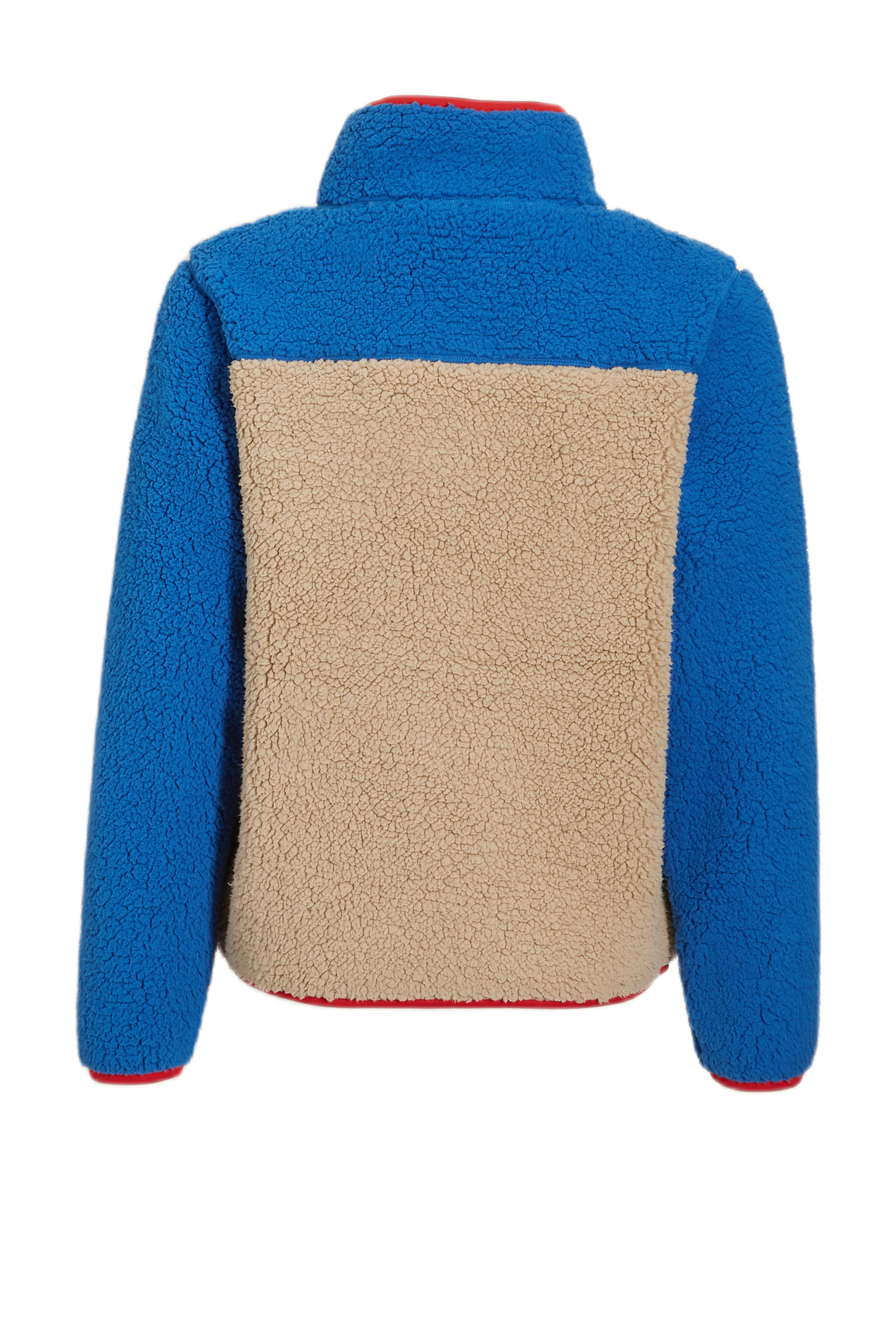 anytime teddy fleece vest beige/blauw | wehkamp