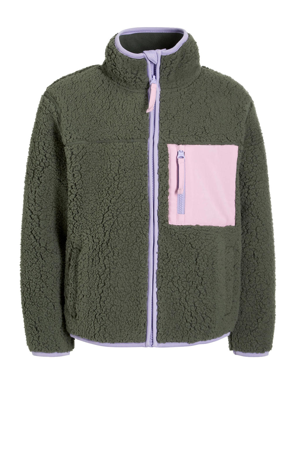 anytime teddy fleece vest khaki | wehkamp