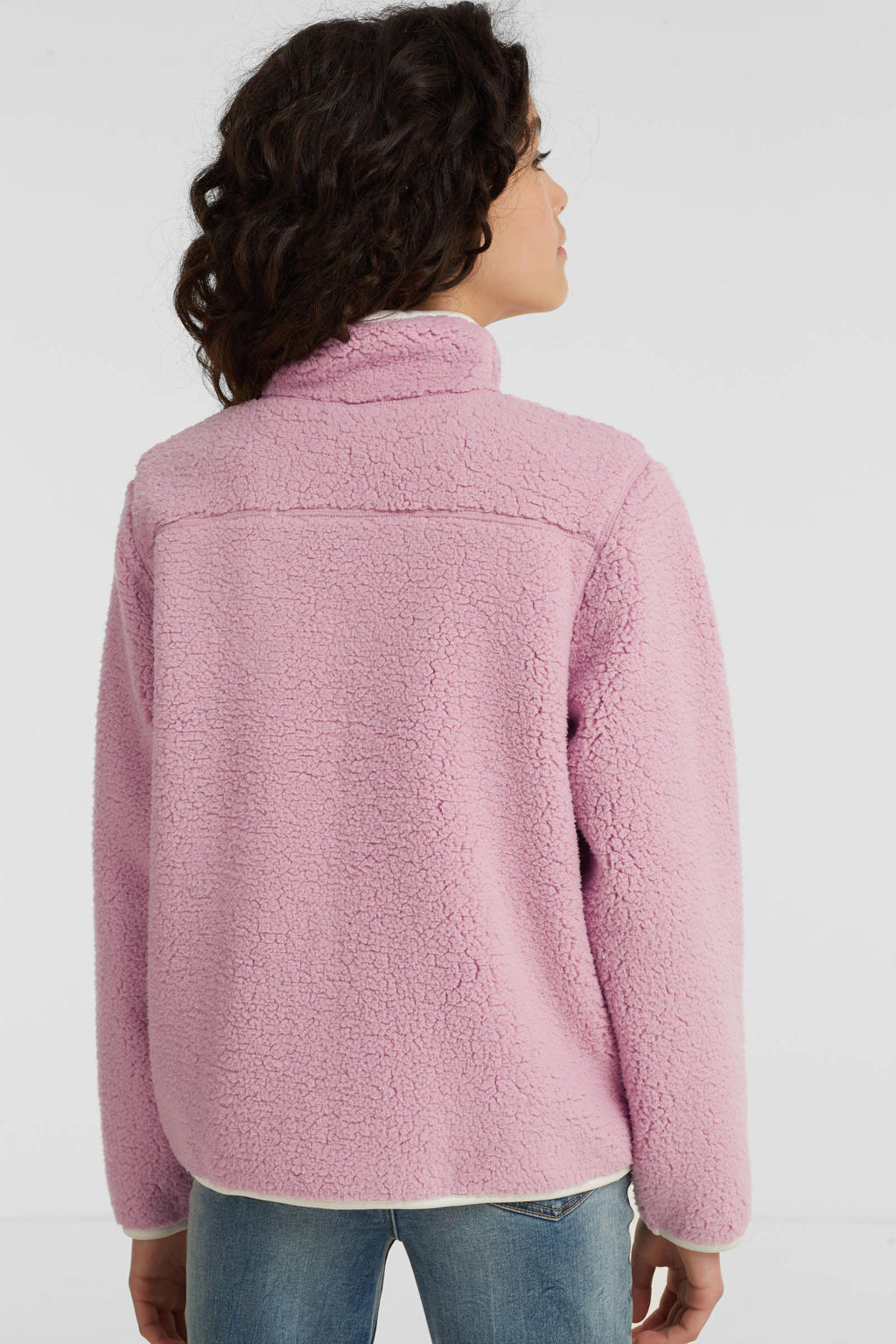 anytime teddy fleece vest lichtroze | wehkamp
