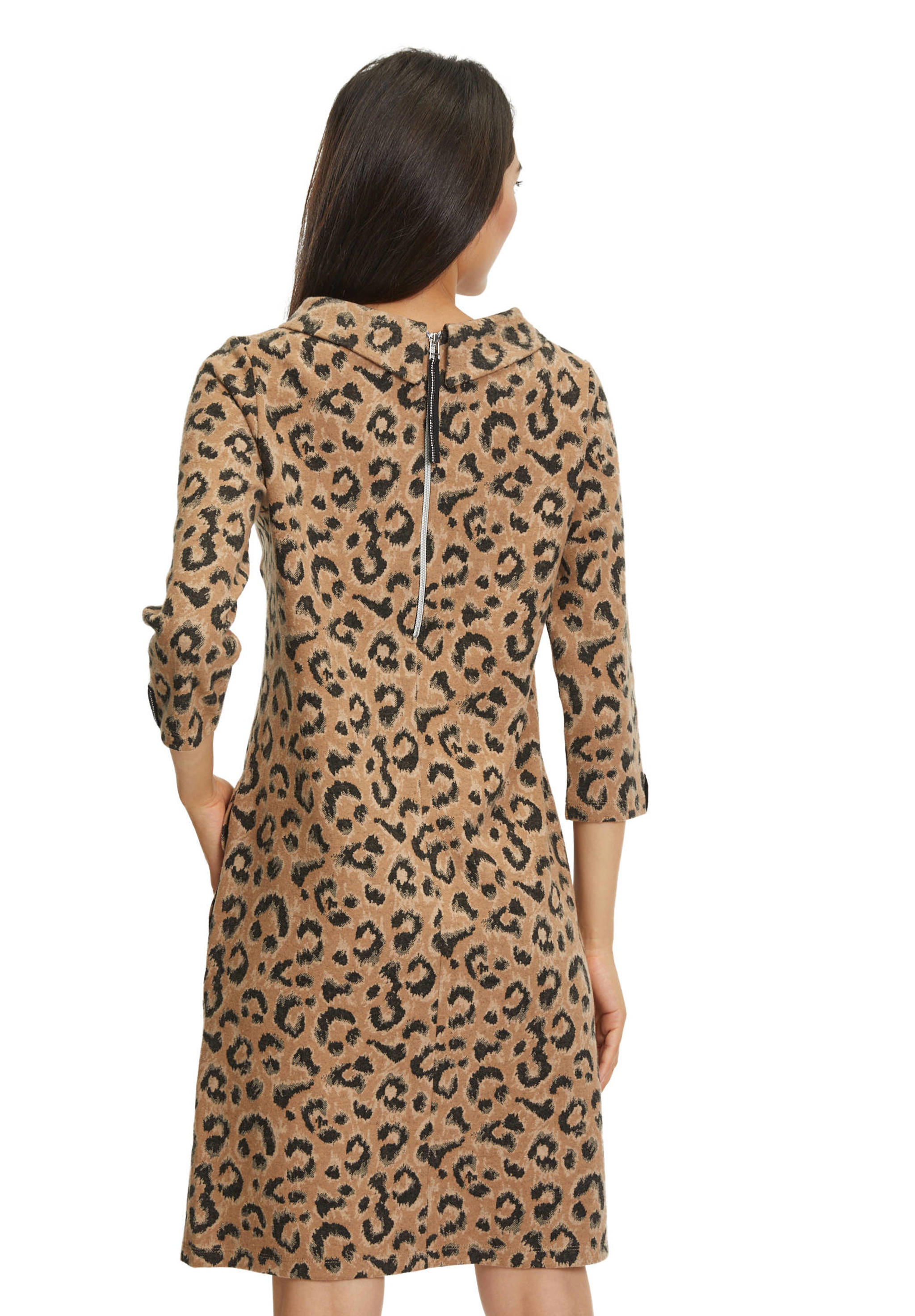 Betty Barclay jurk met panterprint camel/zwart | wehkamp