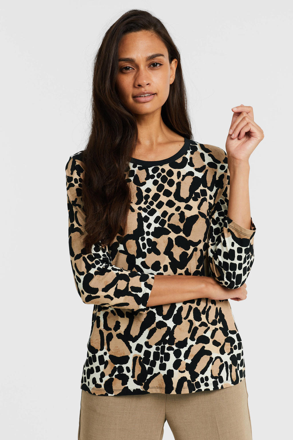 Betty Barclay top met panterprint camel/zwart | wehkamp