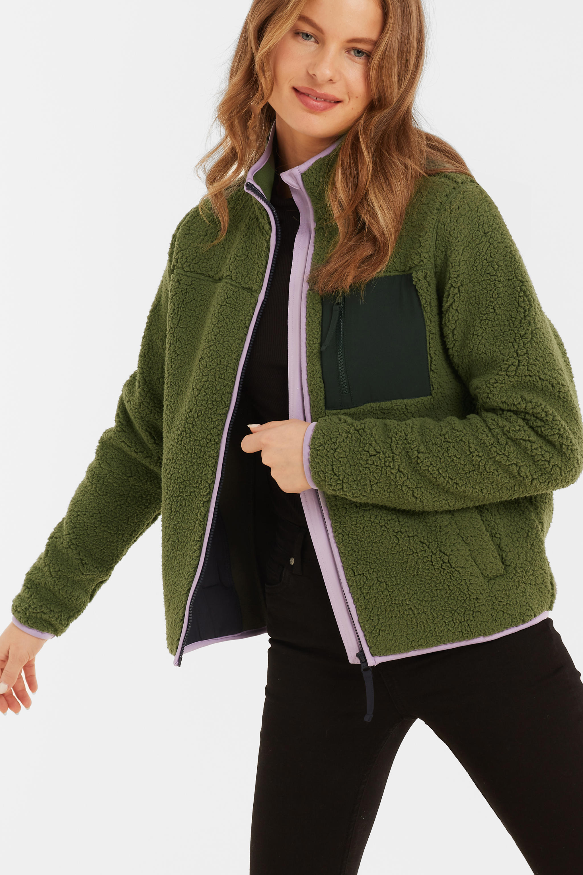 anytime teddy fleece vest khaki | wehkamp