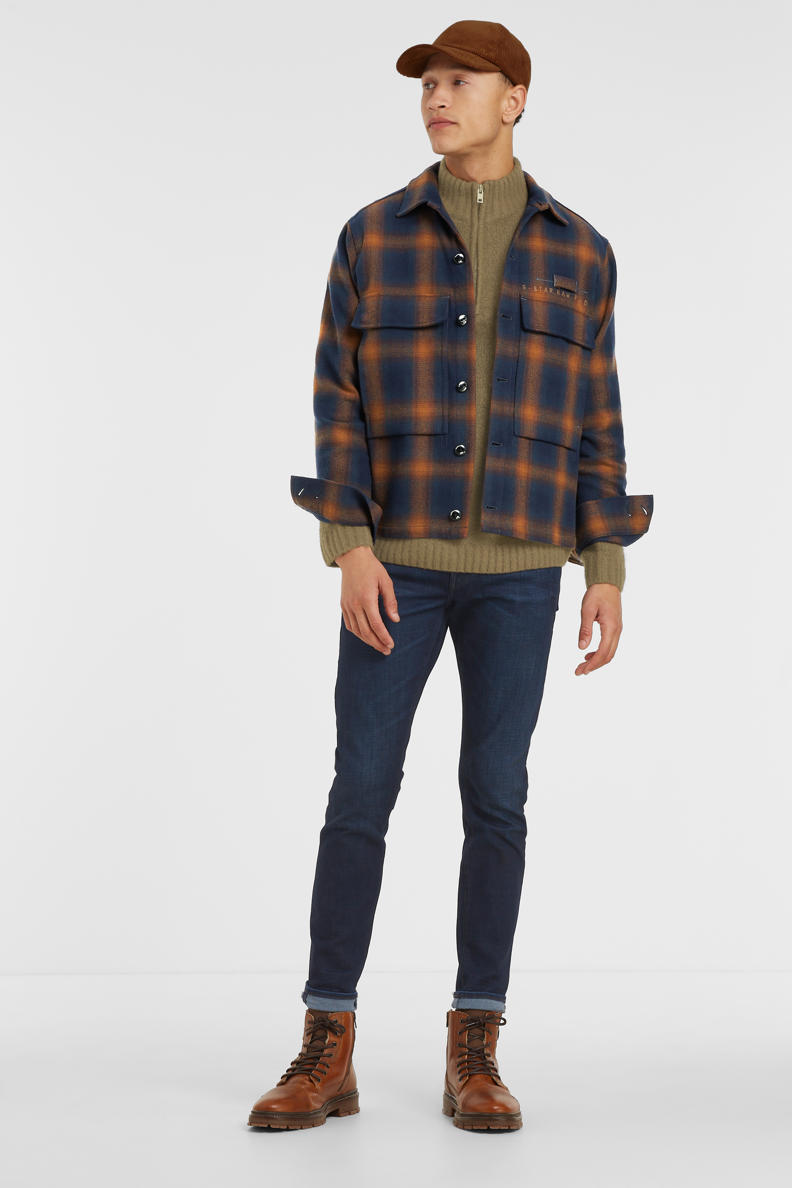 G-STAR geruit regular fit overshirt sartho blue | wehkamp