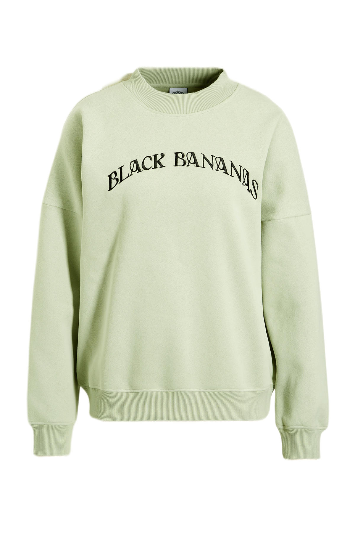 BLACK BANANAS sweater Flora met logo en 3D applicatie lichtgroen | wehkamp