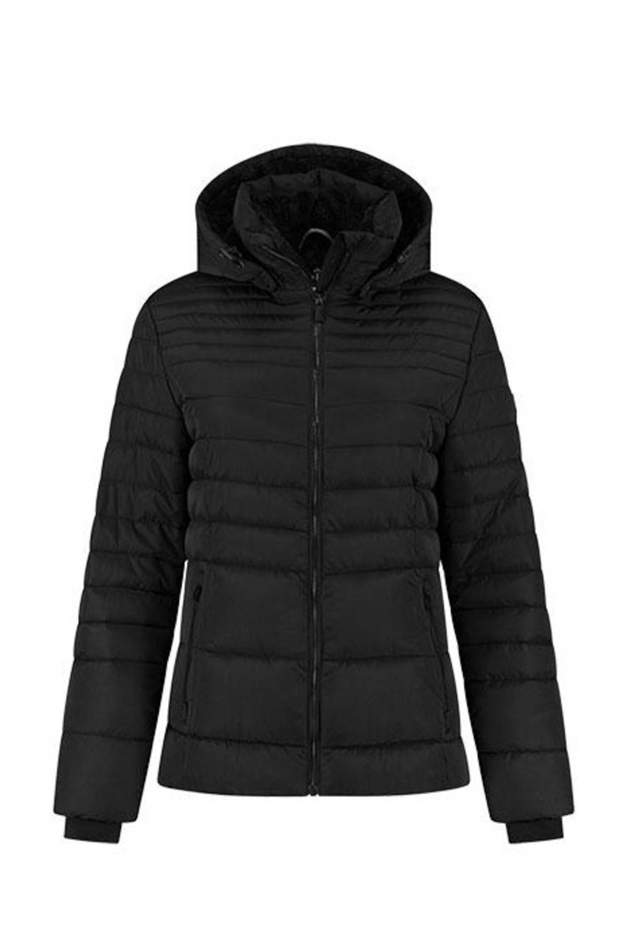 Kjelvik gewatteerde outdoor jas Florine zwart | wehkamp