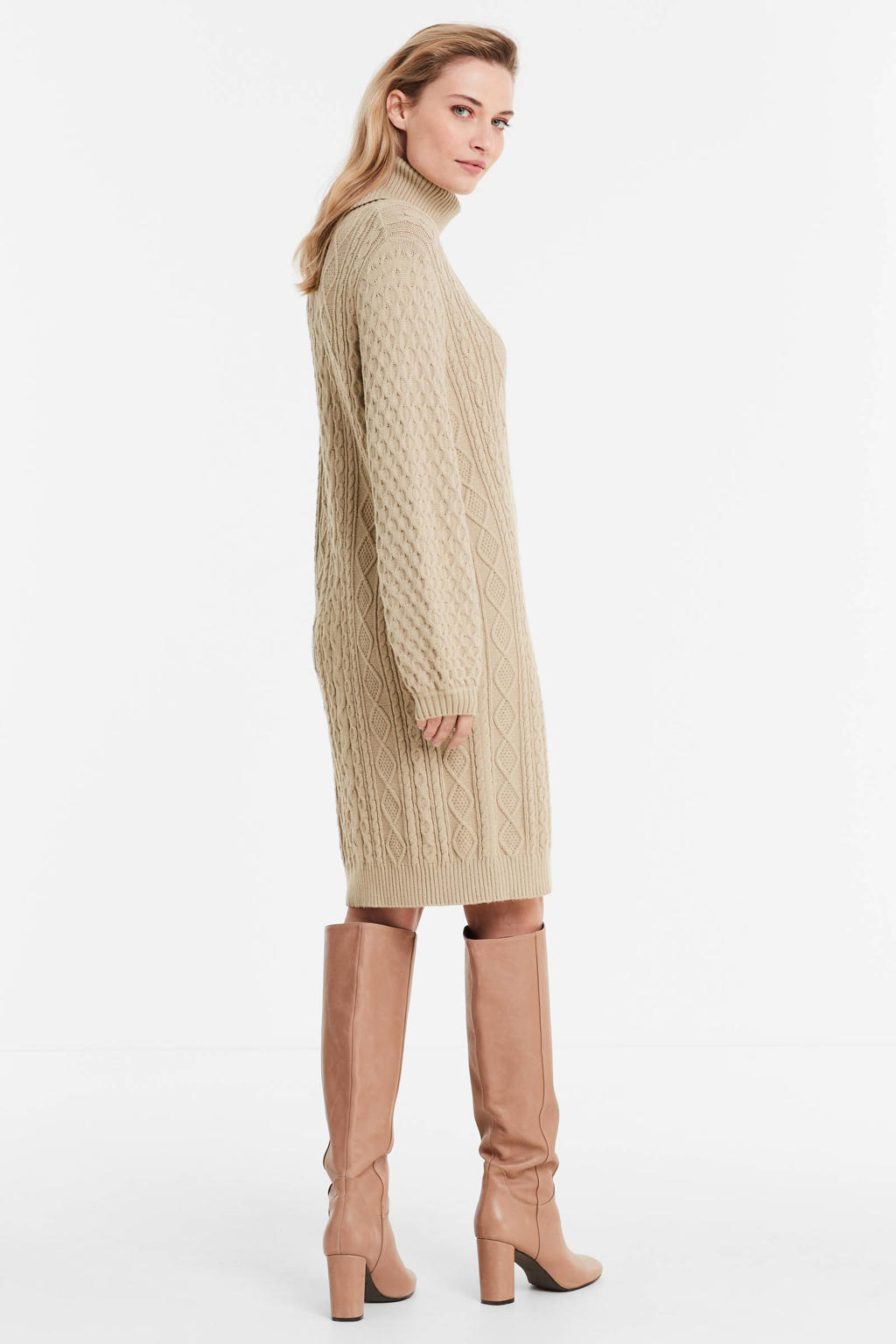 Smashed Lemon grofgebreide jurk Teresa zand | wehkamp