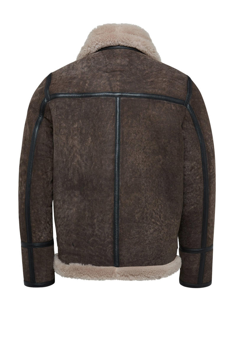 PME Legend leren lammy coat winterjas CEPTOR 3.0 8038 black olive | wehkamp