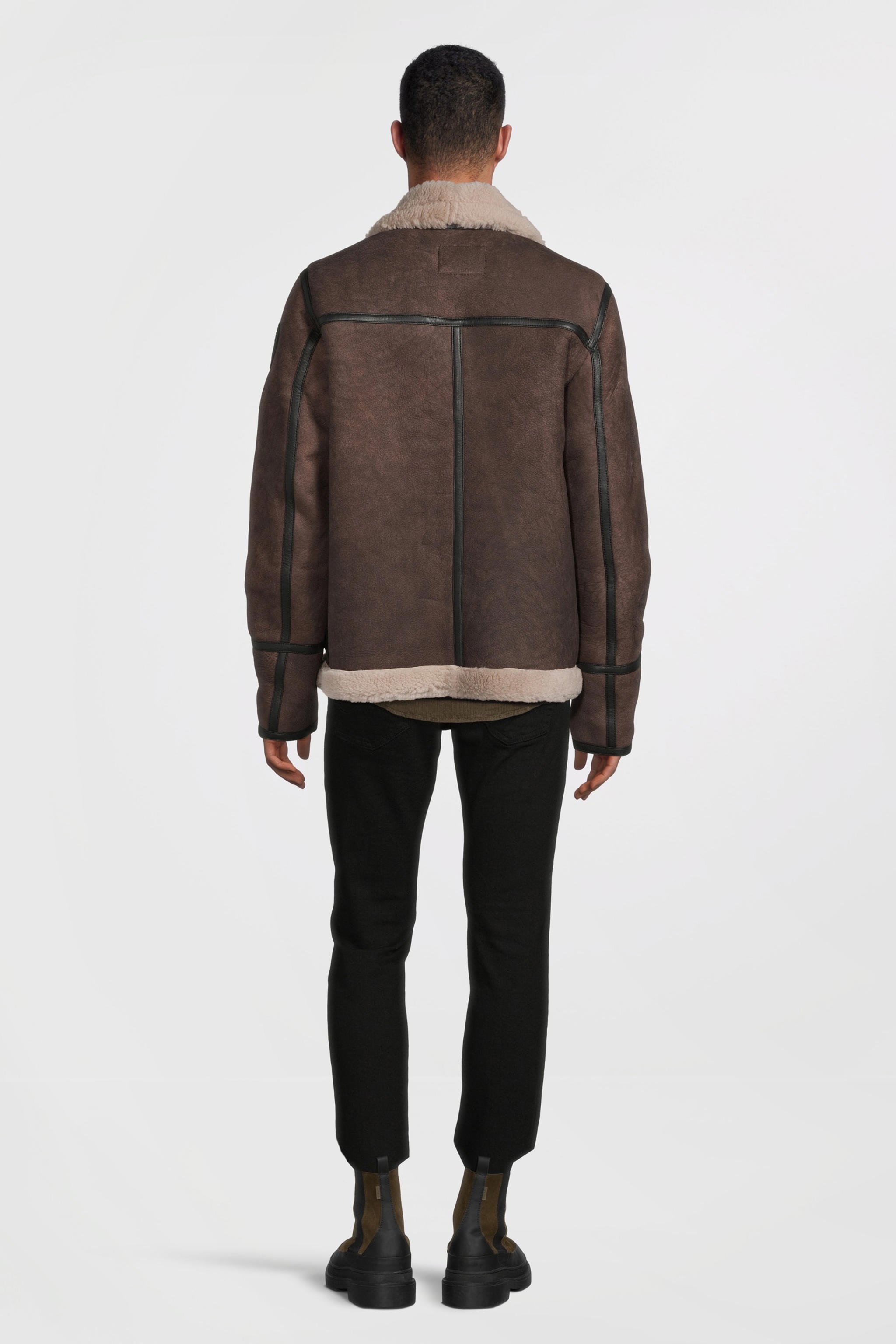 PME Legend leren lammy coat winterjas CEPTOR 3.0 8038 black olive | wehkamp