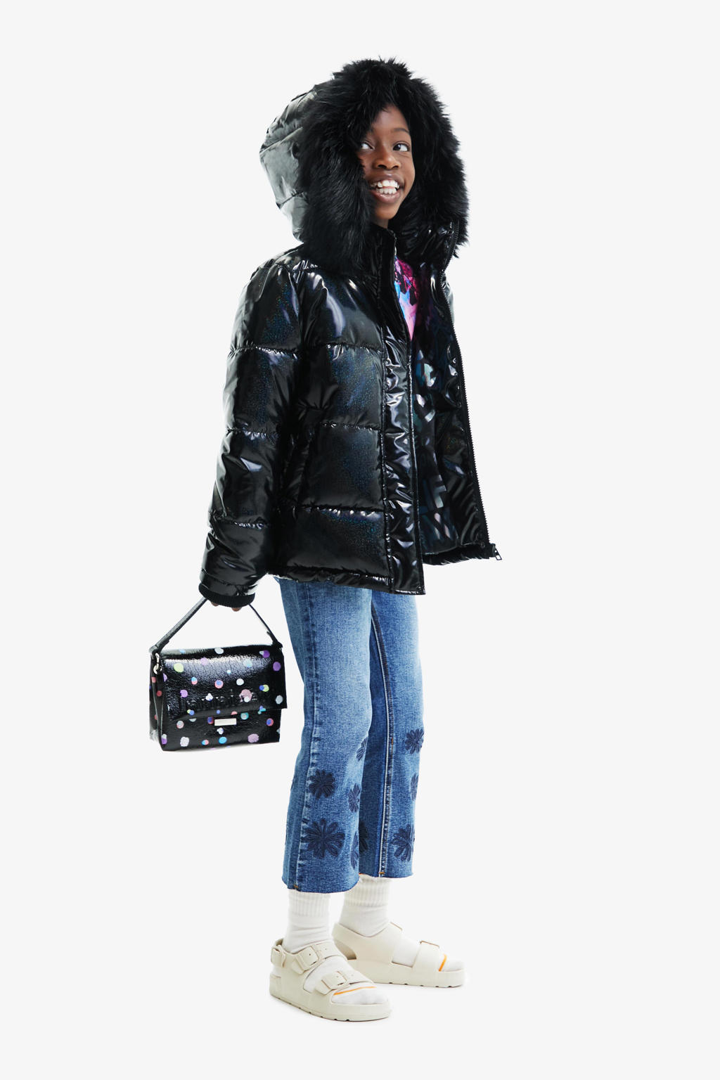 Desigual gewatteerde winterjas zwart | wehkamp