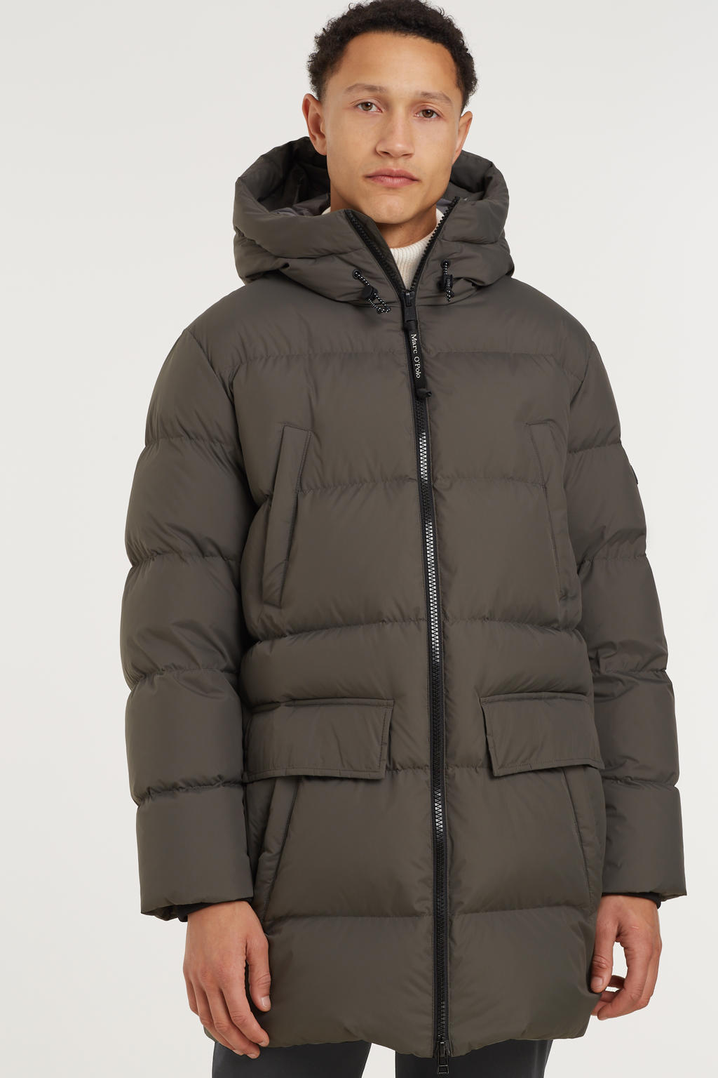 Marc O'Polo gewatteerde jas copley brown | wehkamp