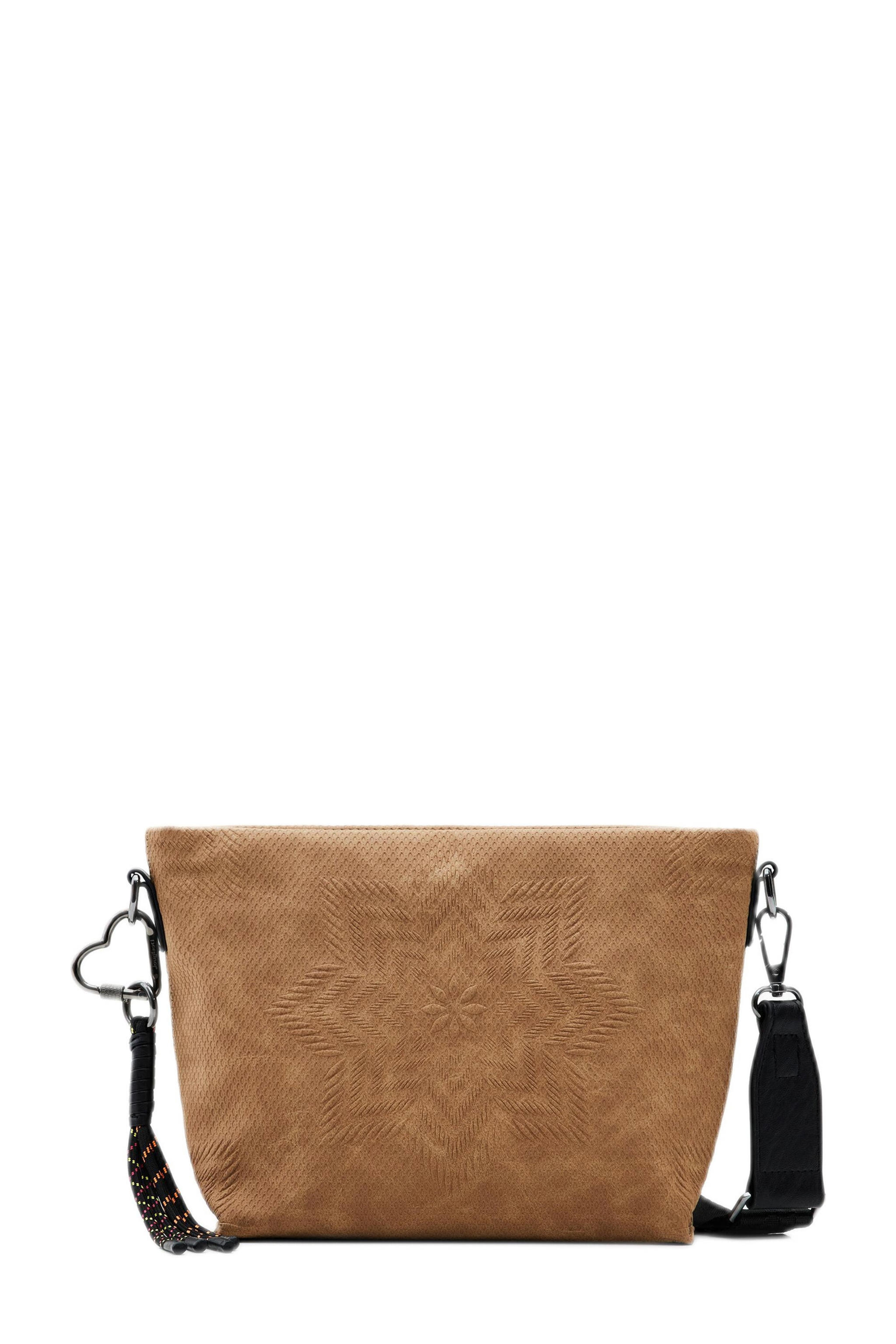 Desigual crossbody tas met textuur cognac | wehkamp