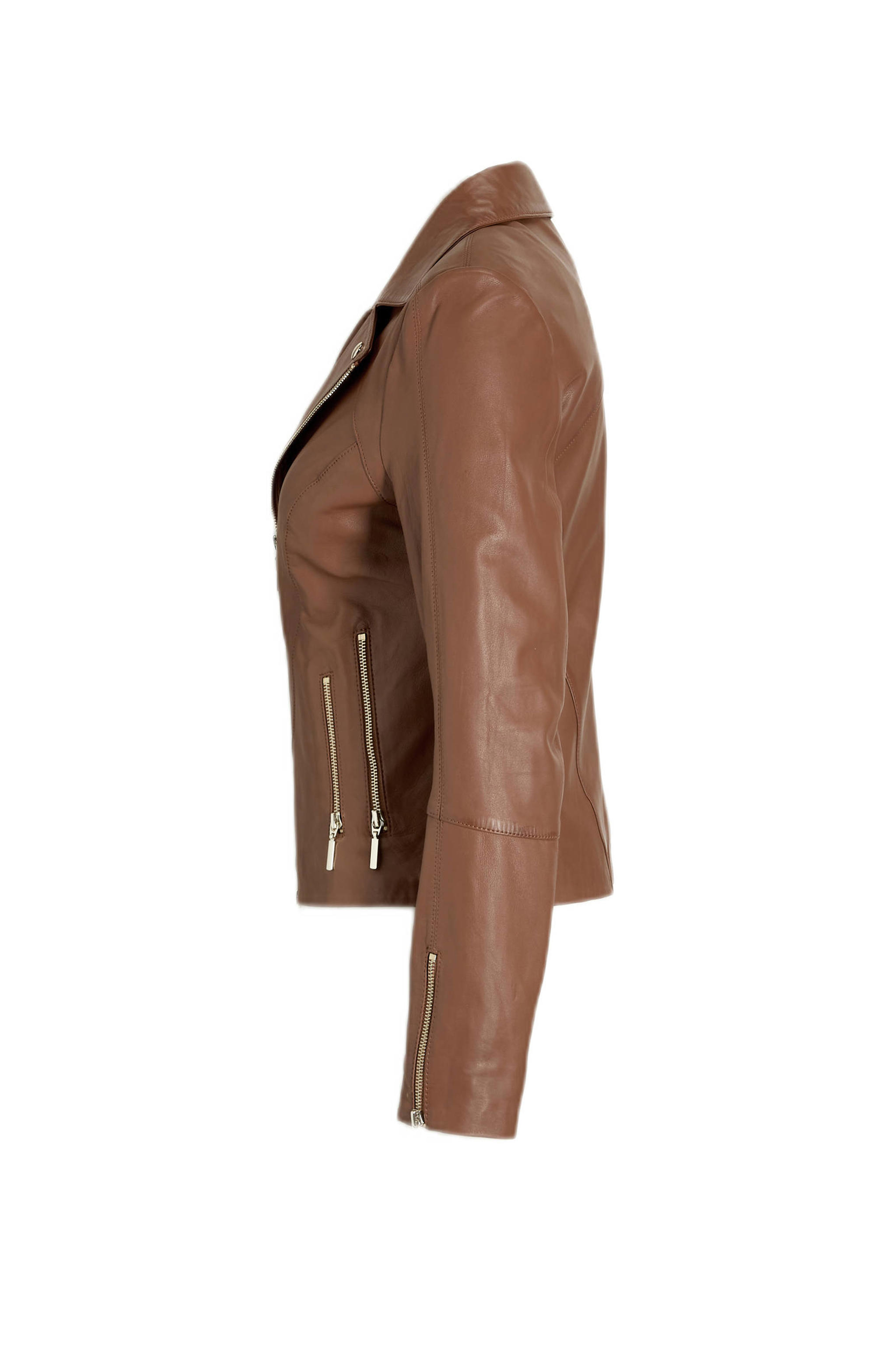 Studio AR by ARMA leren jas winter CHERRY, Sheep Denvey bruin | wehkamp