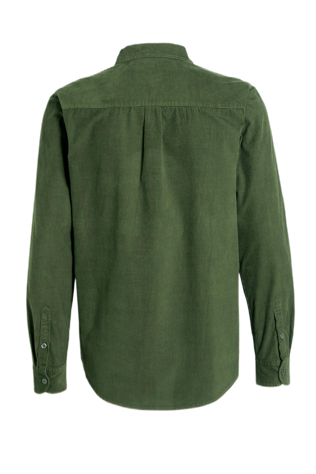 anytime corduroy regular fit overhemd khaki | wehkamp