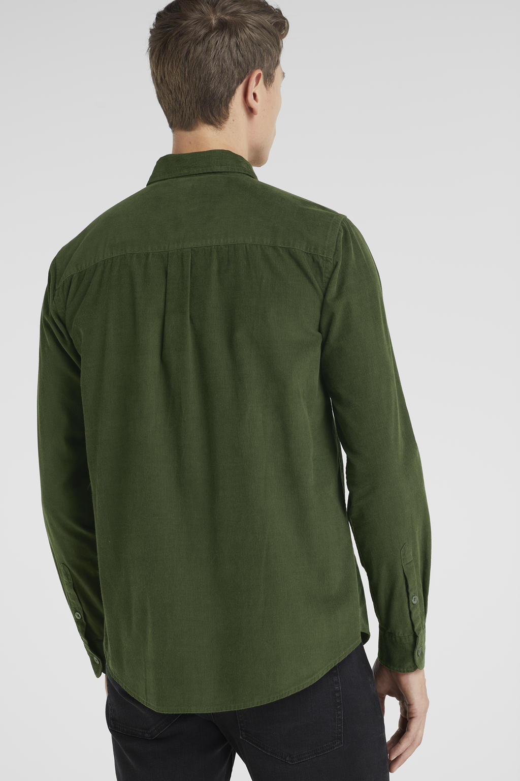 anytime corduroy regular fit overhemd khaki | wehkamp