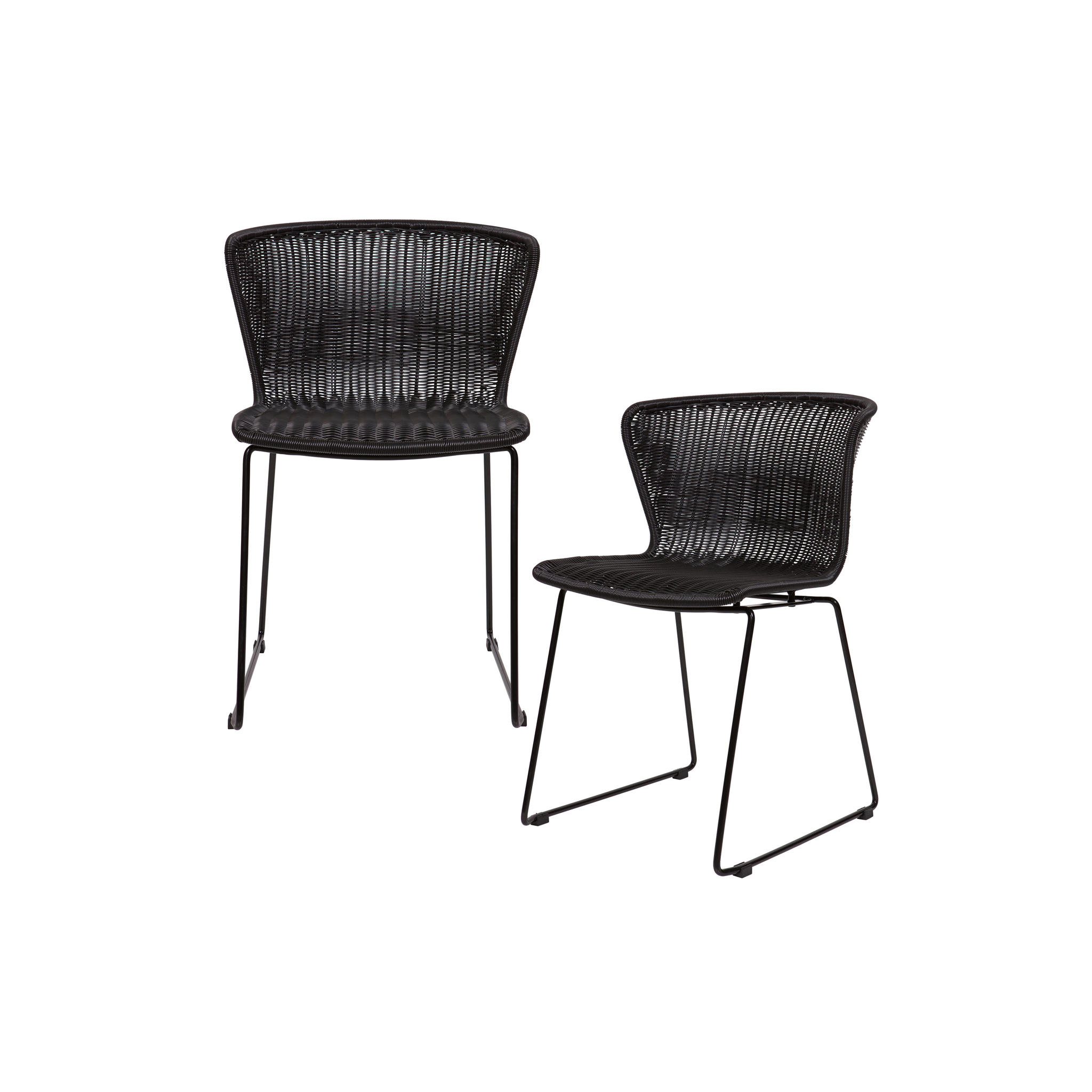 WOOOD WOOOD Tuinstoel Wings - Polyester - Zwart - Set van 2 | wehkamp