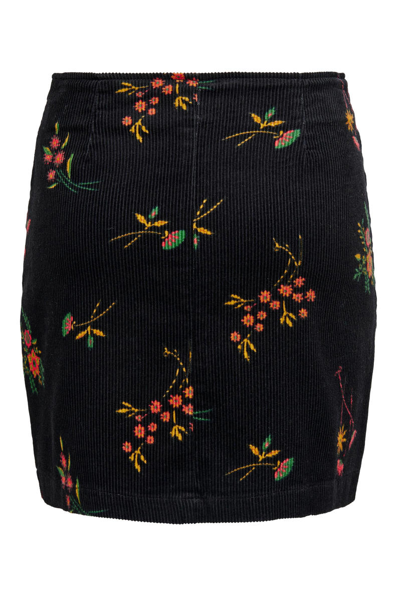 ONLY gebloemde corduroy rok ONLSHANIA zwart/rood/groen | wehkamp