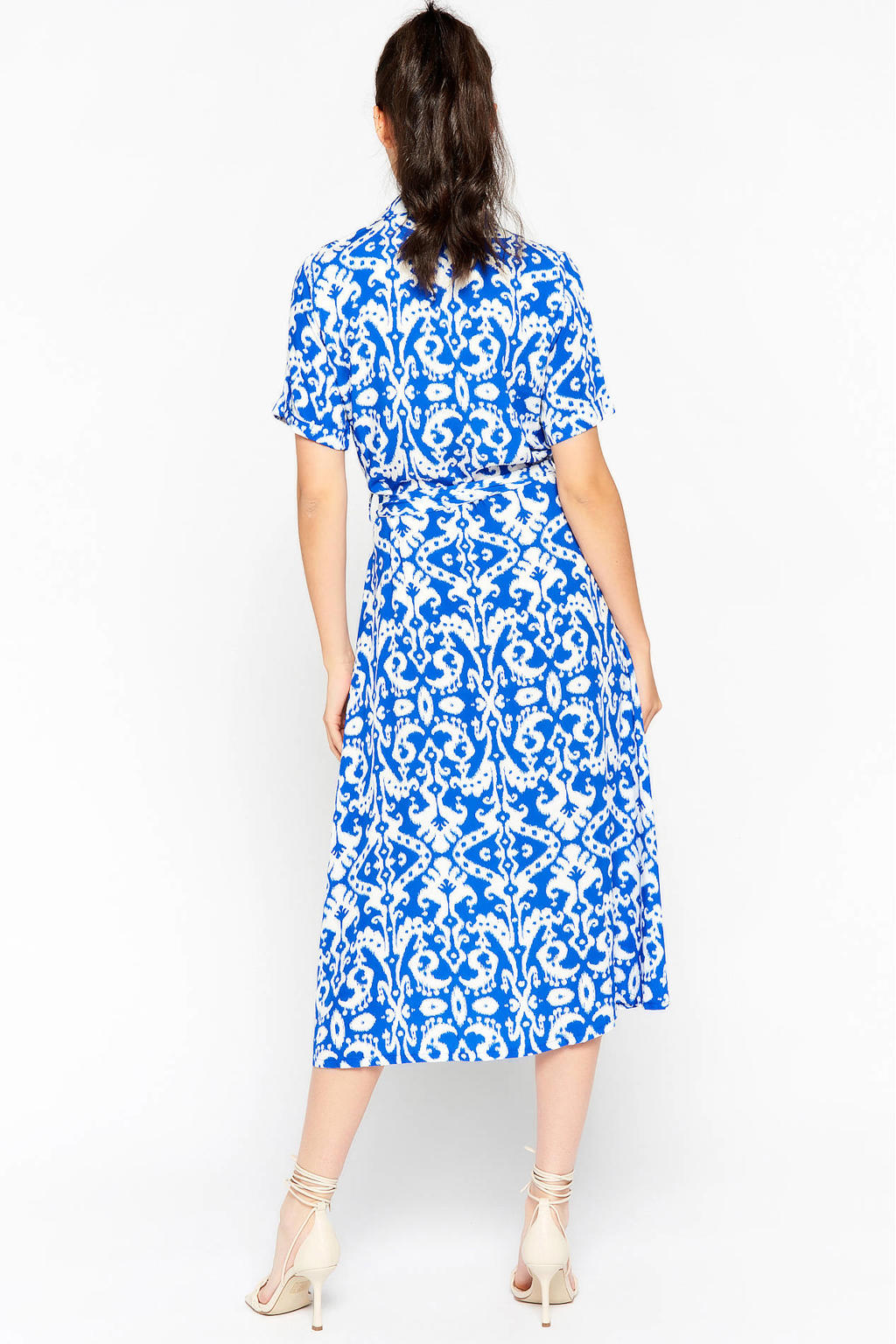 LOLALIZA blousejurk met all over print blauw | wehkamp