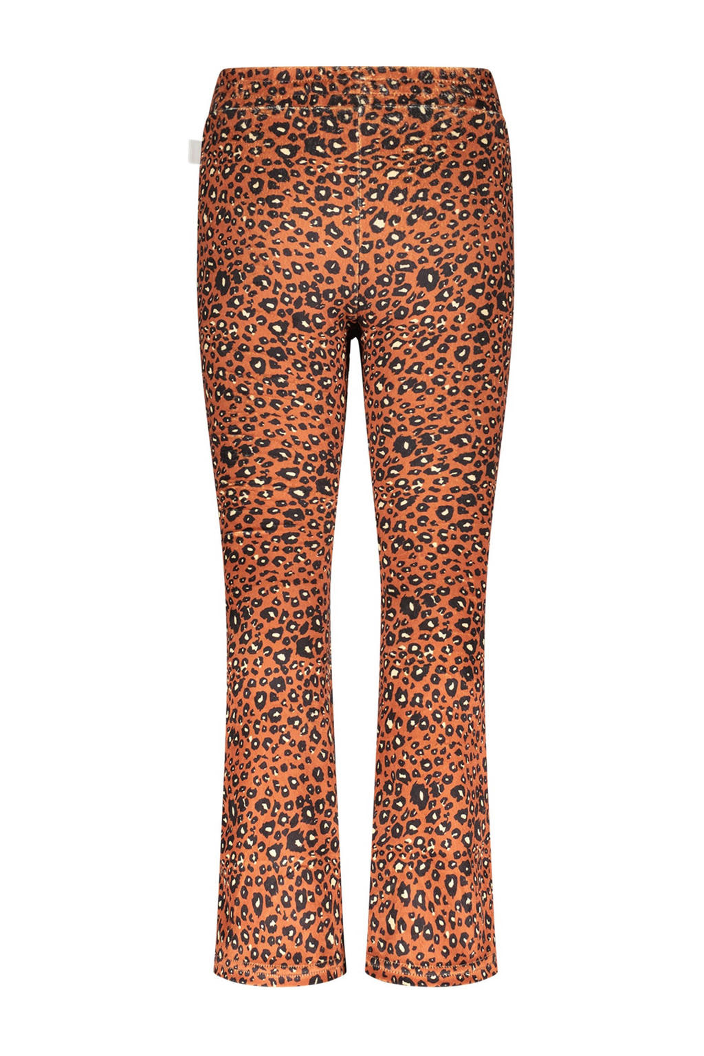 Moodstreet flared broek met dierenprint bruin | wehkamp