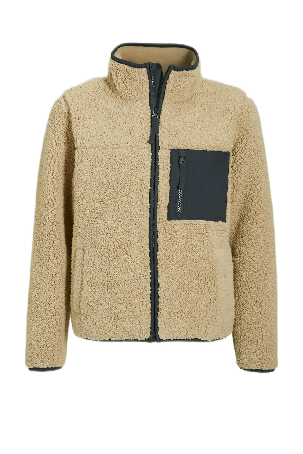 anytime teddy fleece vest beige | wehkamp
