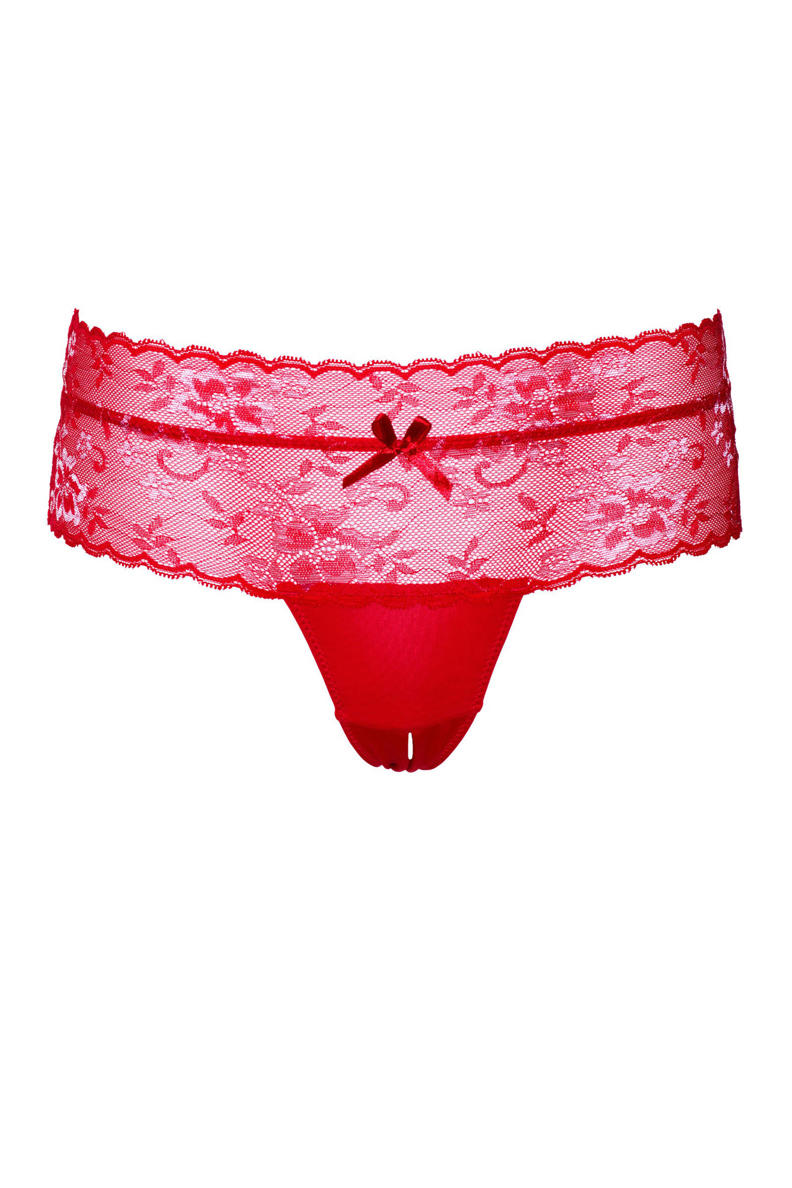 Daring high waist string met open kruis rood | wehkamp