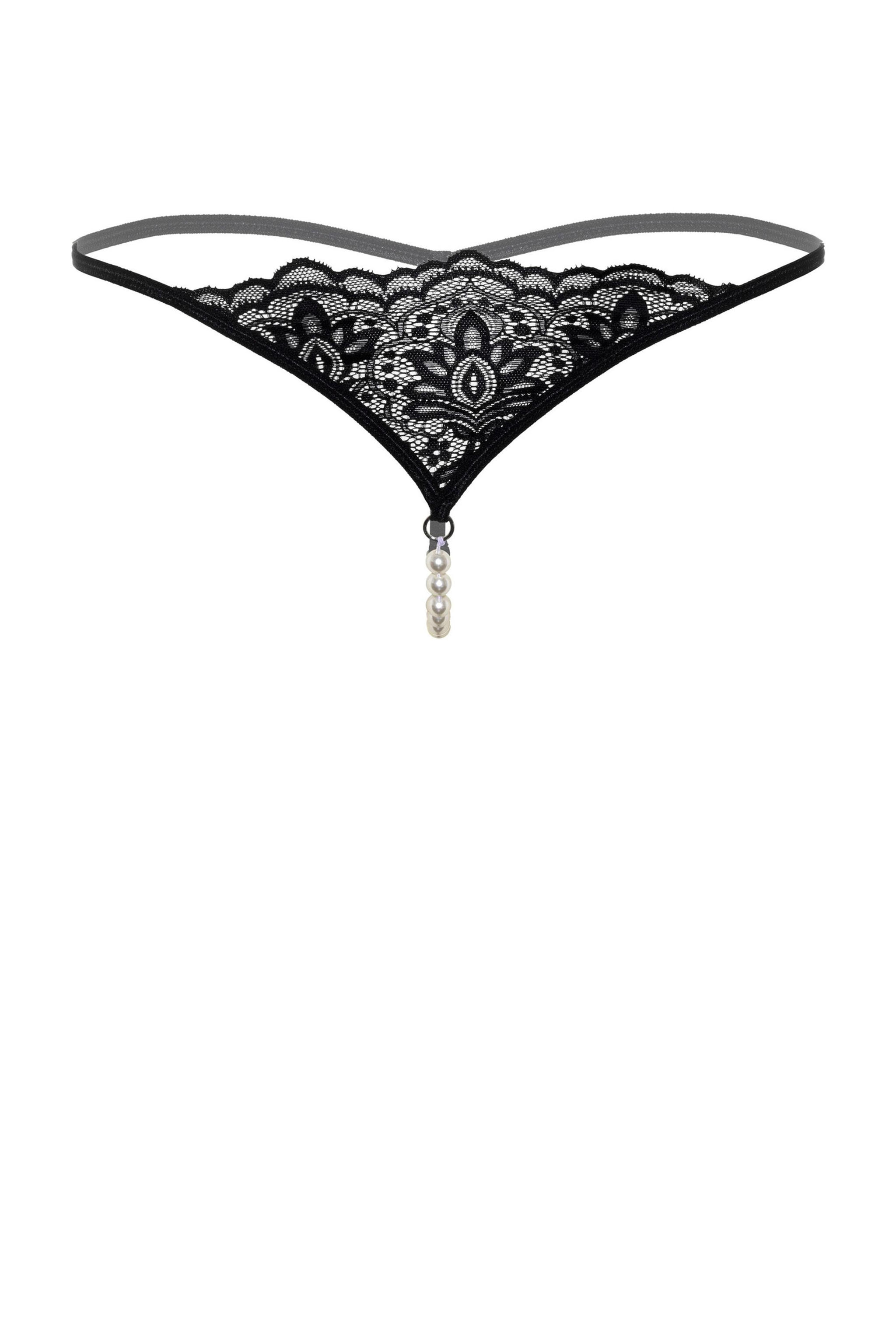 Daring g-string Pearl met parelketting zwart | wehkamp
