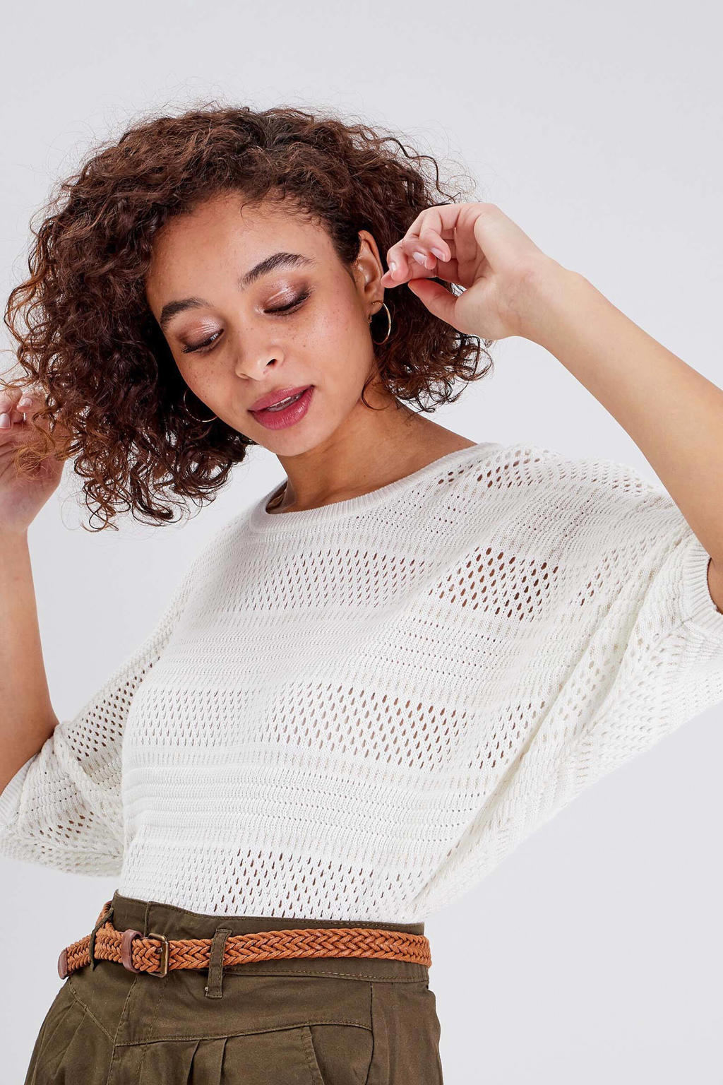 Cache Cache top met vleermuismouwen wit | wehkamp