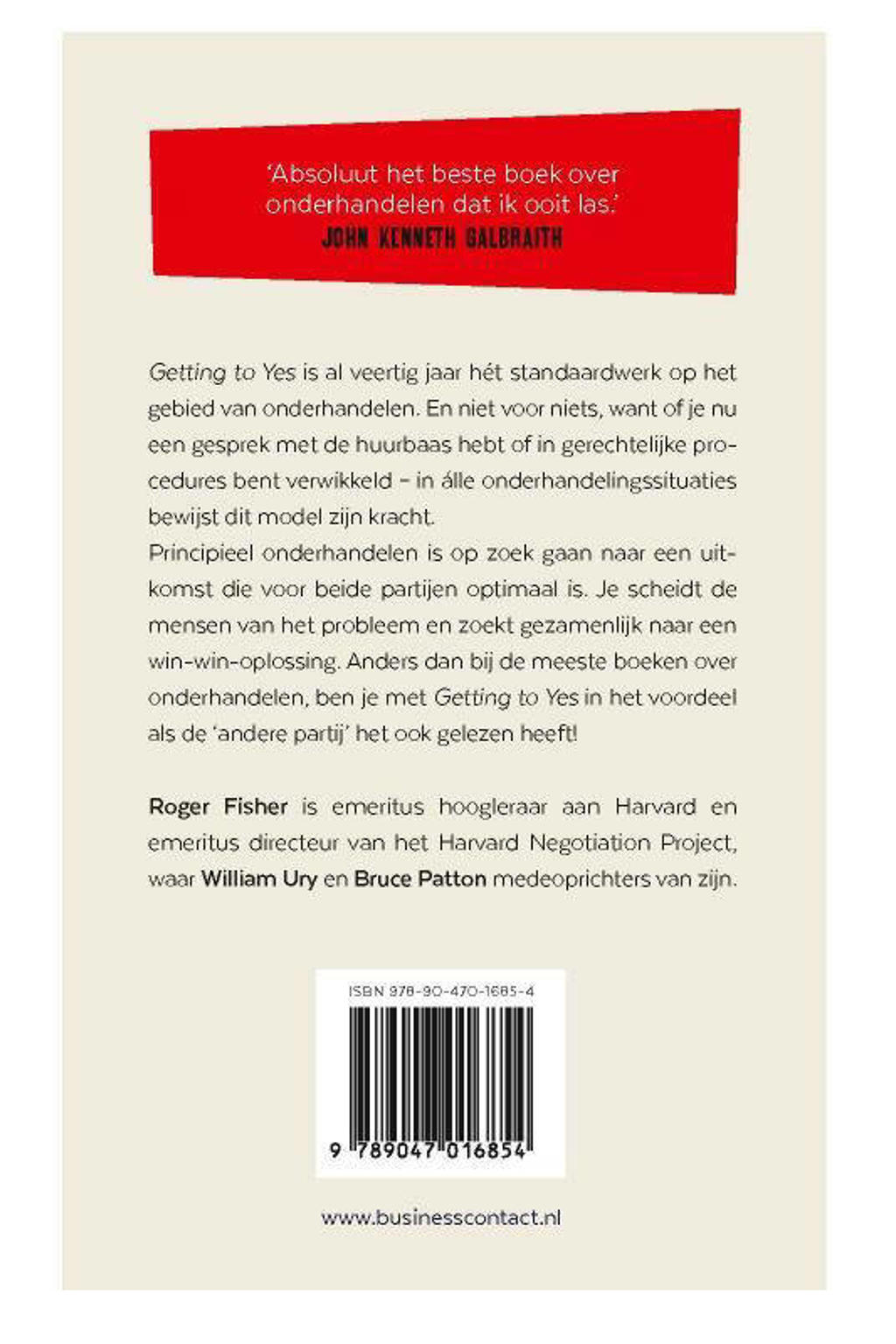 Roger Fisher, William Ury en Bruce Patton Getting to Yes | wehkamp