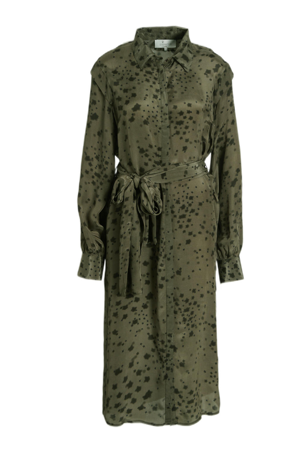 Goosecraft jurk GC Goove met all over print en ceintuur groen | wehkamp