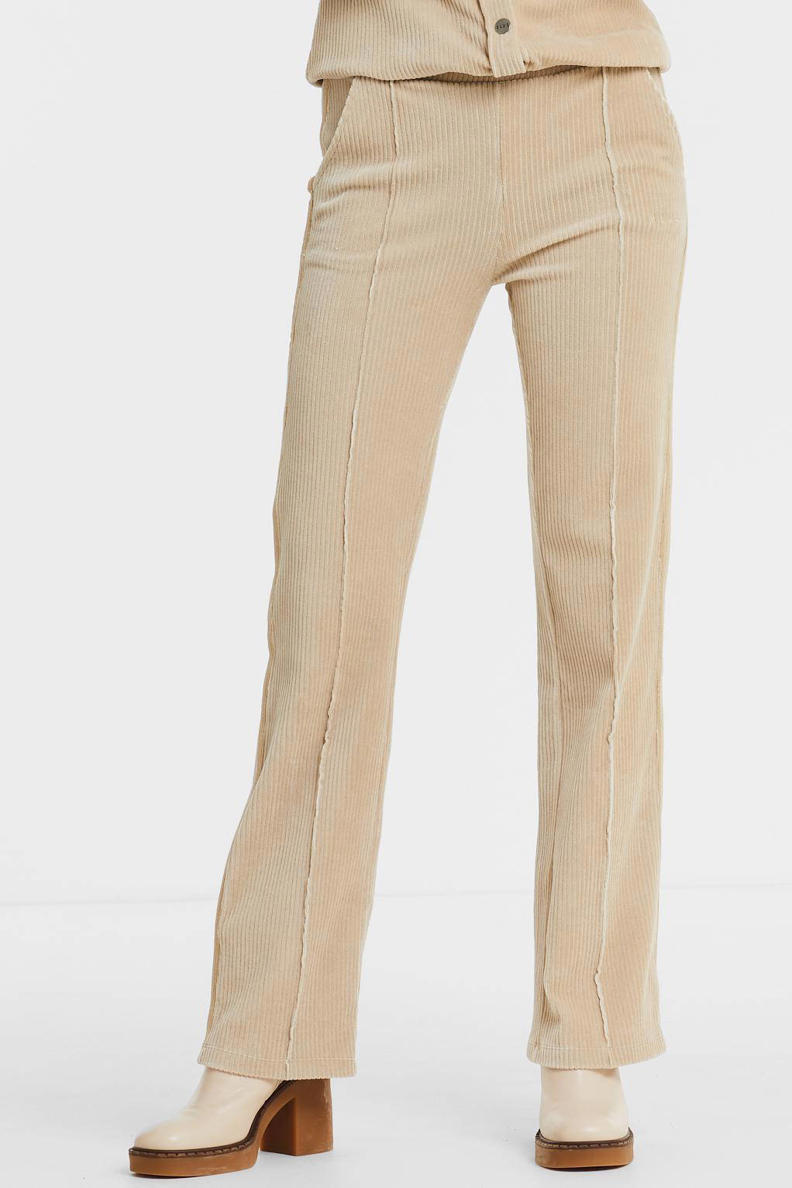 Anna Blue by Anna van Toor velours high waist straight fit jogger broek ...