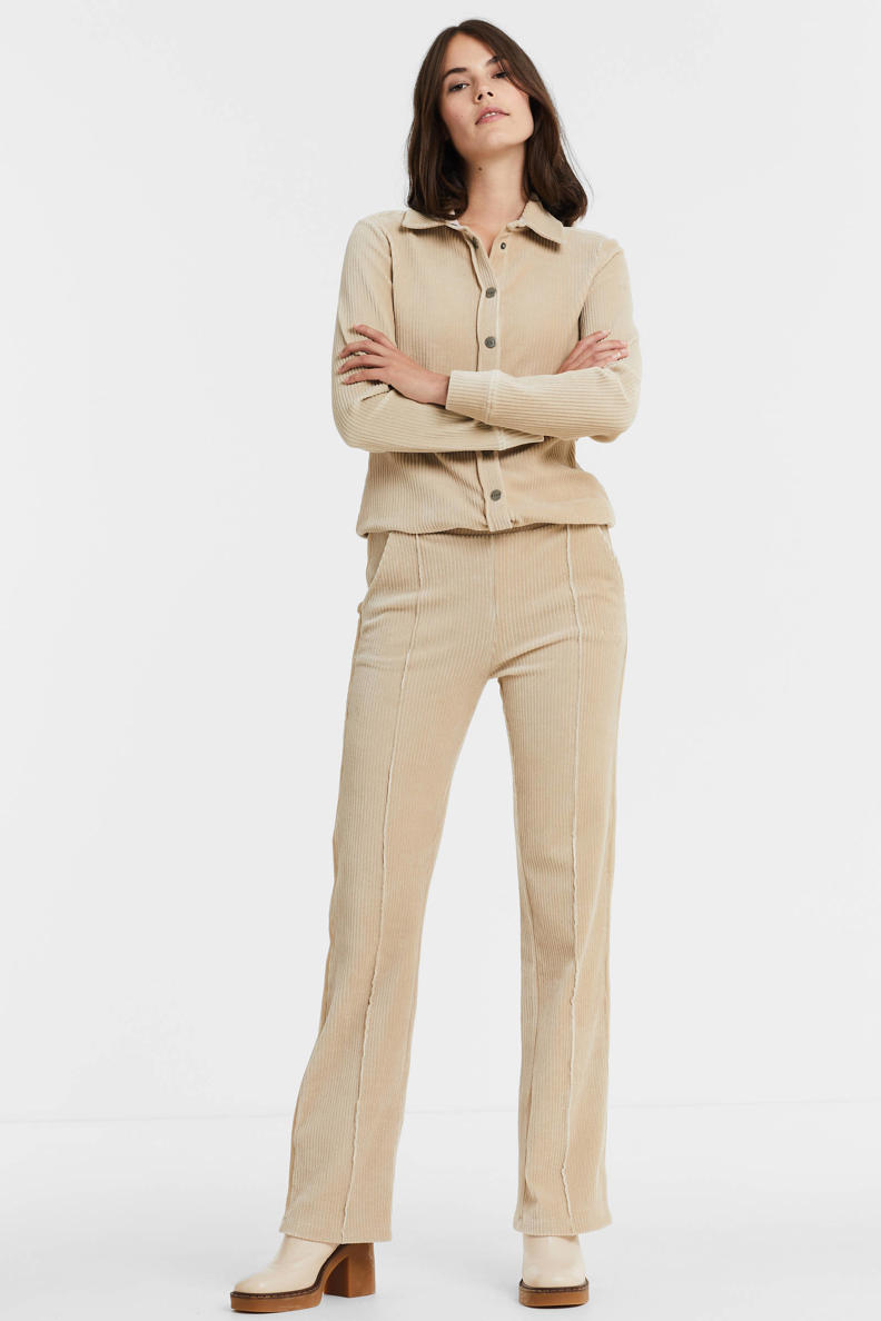 Anna Blue by Anna van Toor velours high waist straight fit jogger broek ...