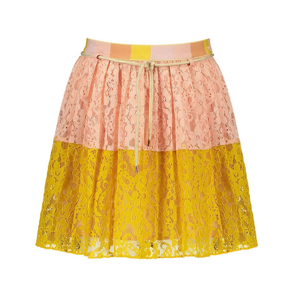 NONO semi-transparante rok met all over print perzik/geel | wehkamp