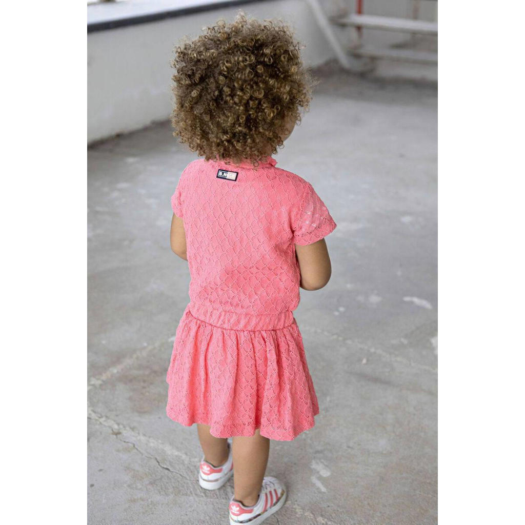 B.Nosy baby jurk met all over print en ruches roze | wehkamp