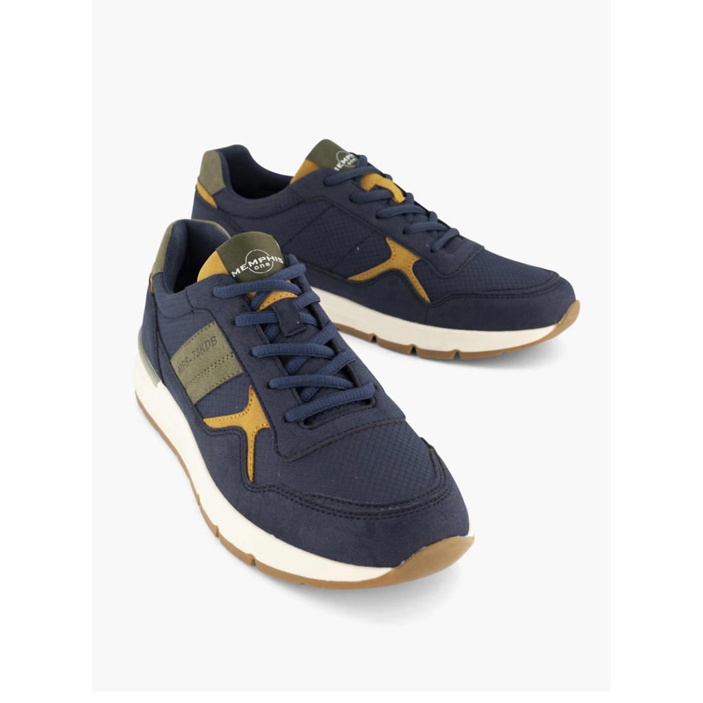 Memphis One sneakers donkerblauw/geel | wehkamp