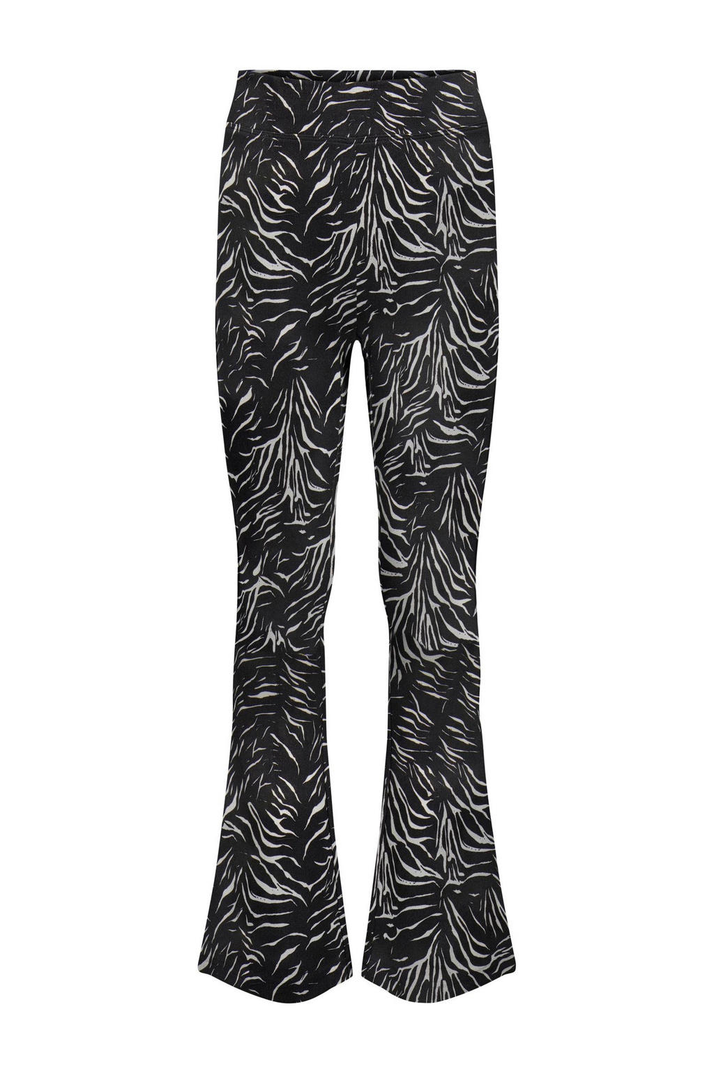 KIDS ONLY GIRL flared broek KOGPAIGE met zebraprint zwart/wit | wehkamp