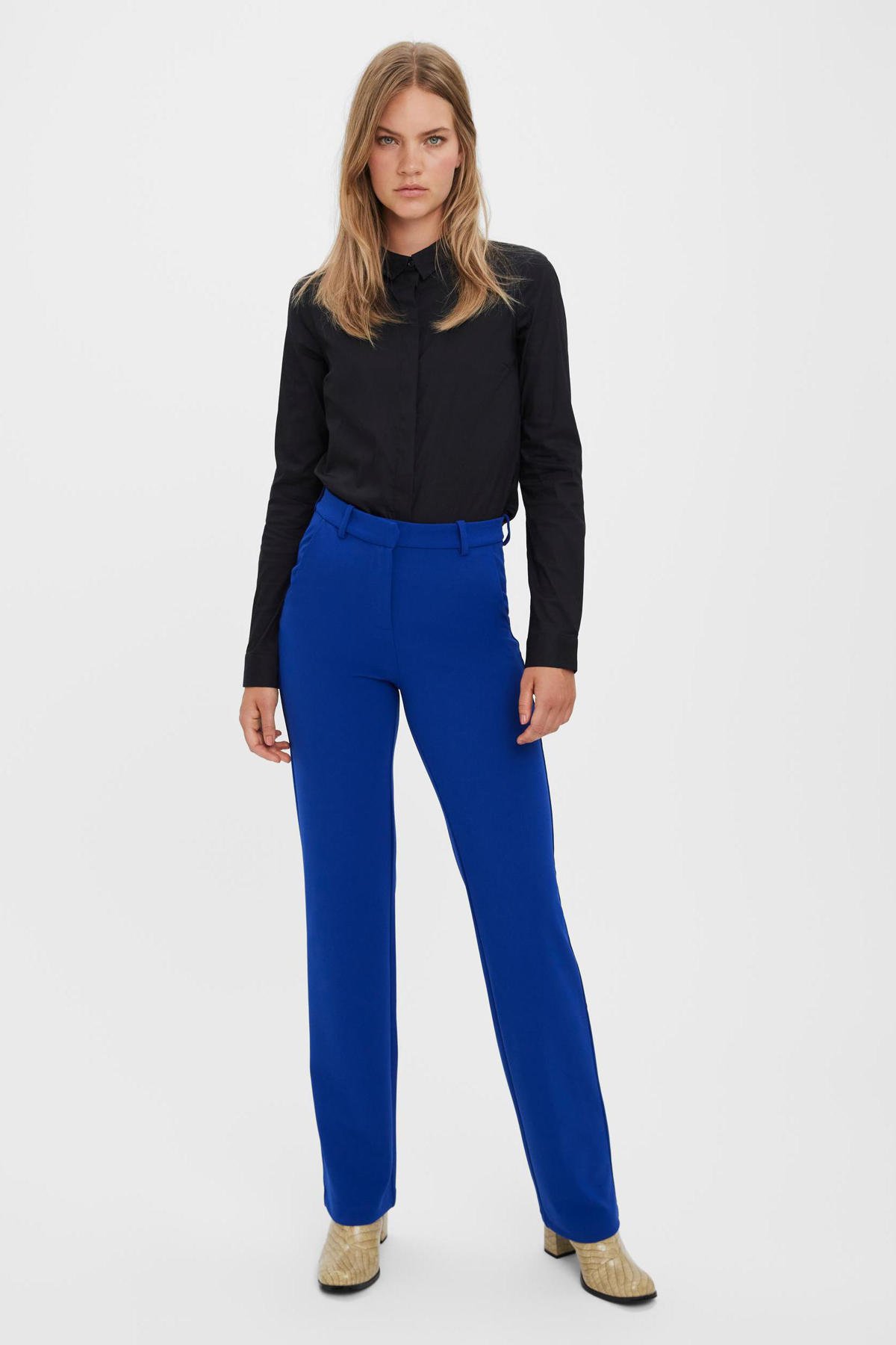 VERO MODA high waist straight fit pantalon VMZAMIRA van gerecycled ...