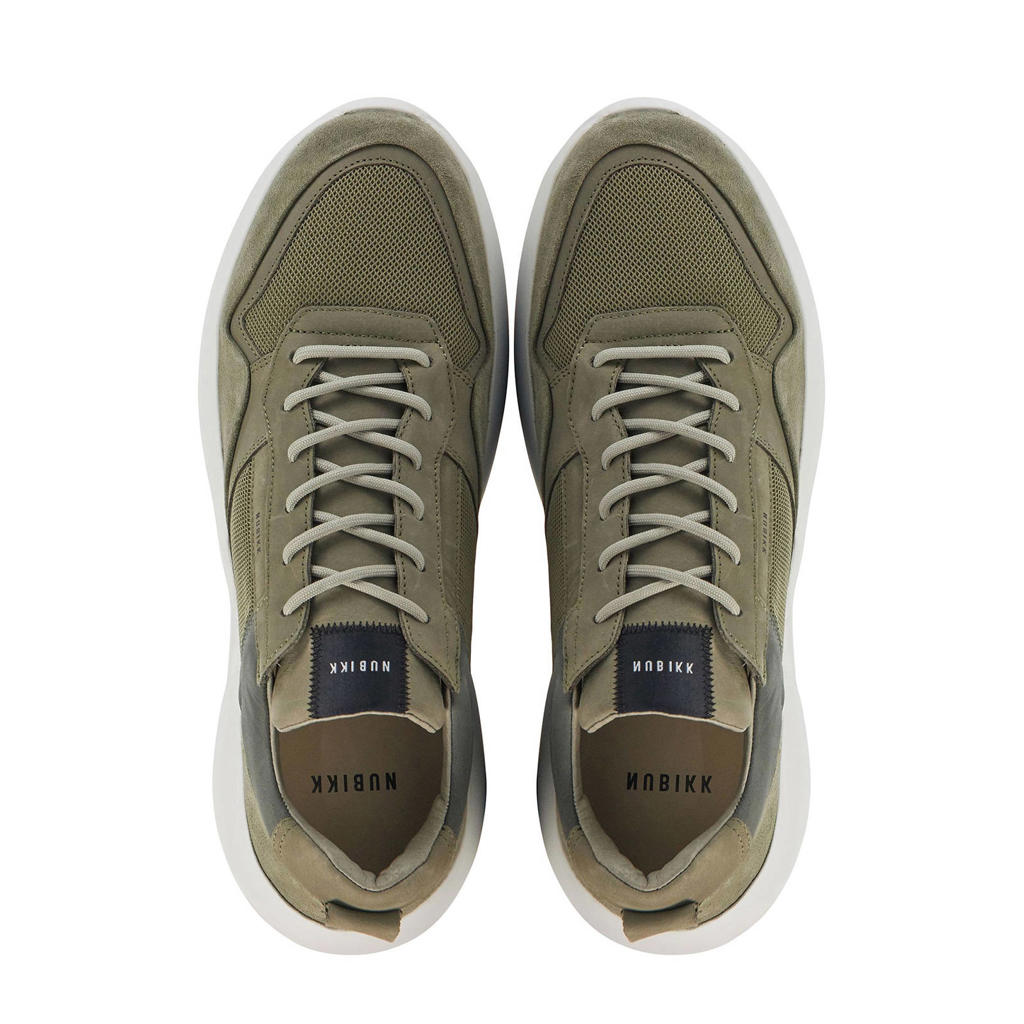 Nubikk Roque Road Wave suède sneakers groen | wehkamp