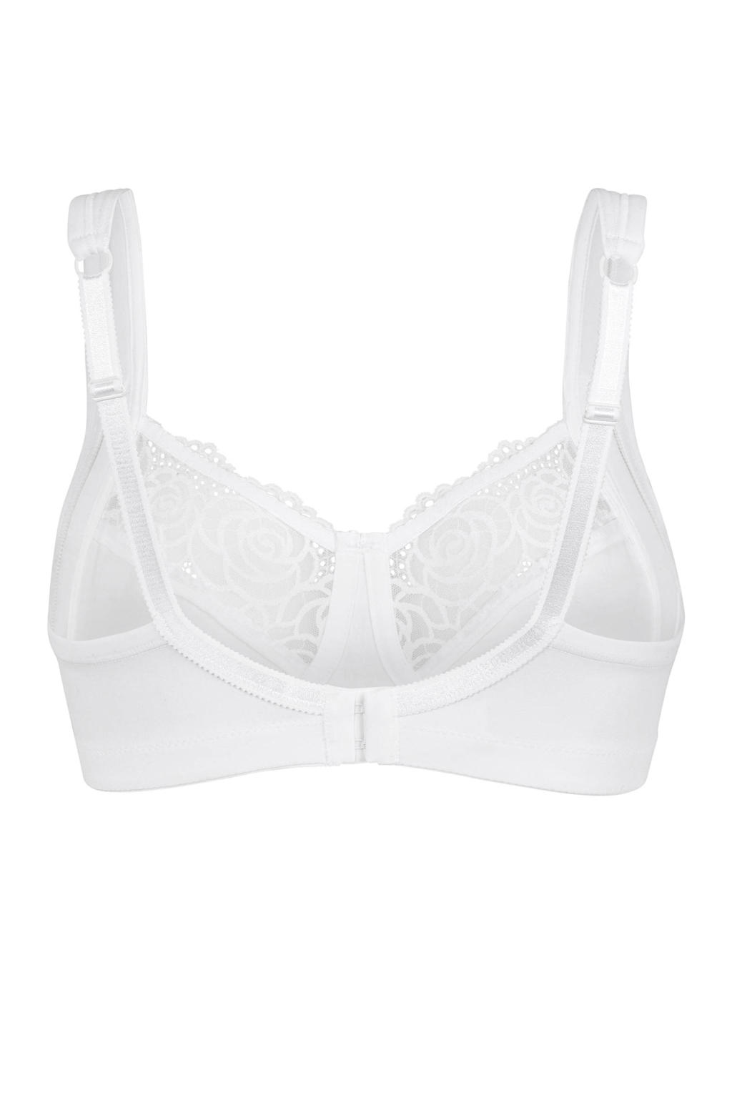 Swegmark niet-voorgevormde bh zonder beugel met katoen Delight wit ...