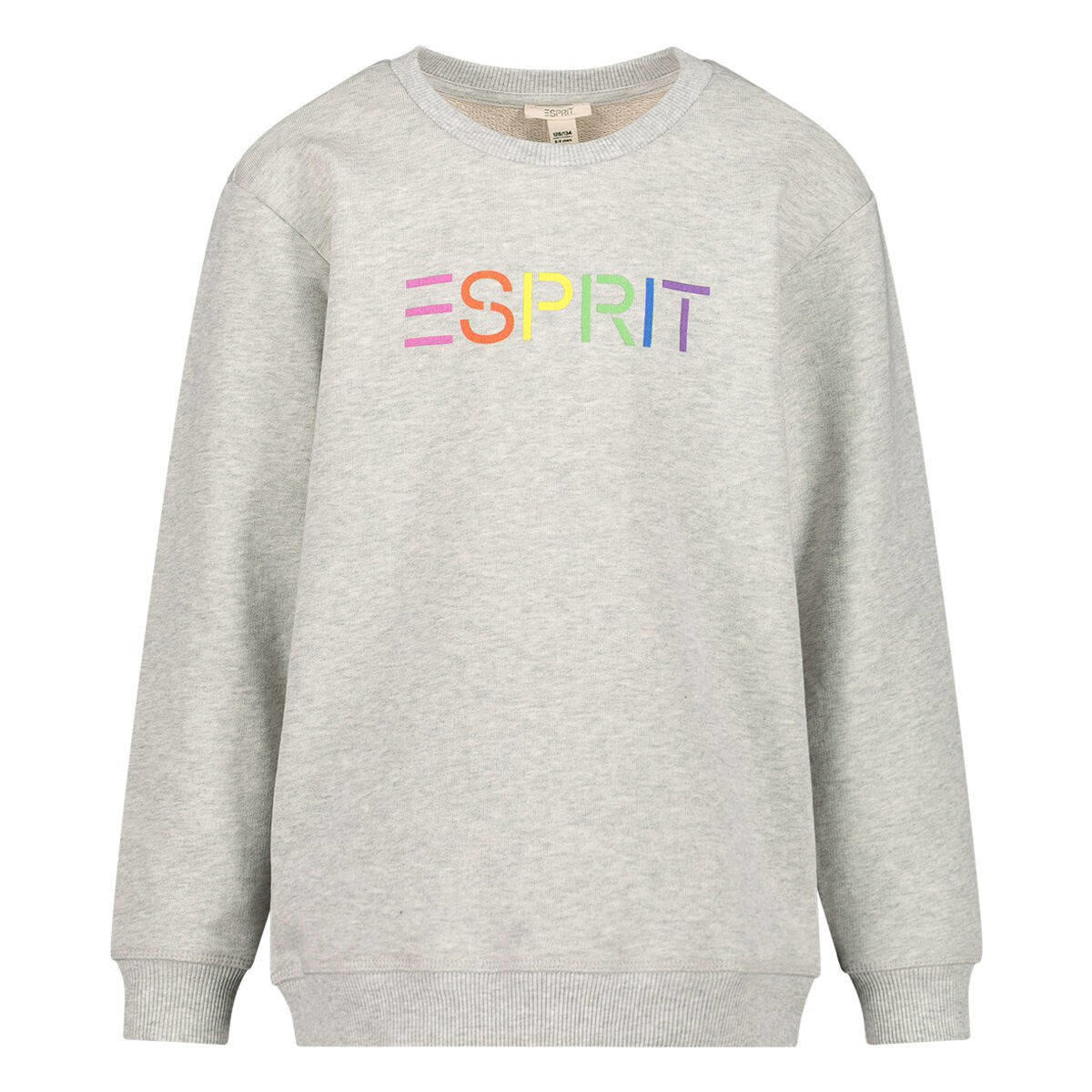 ESPRIT sweater met logo grijs melange | wehkamp
