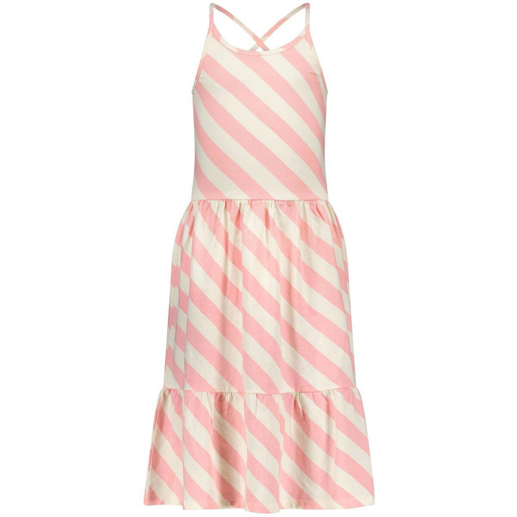 B.Nosy gestreepte halter jurk roze/wit | wehkamp