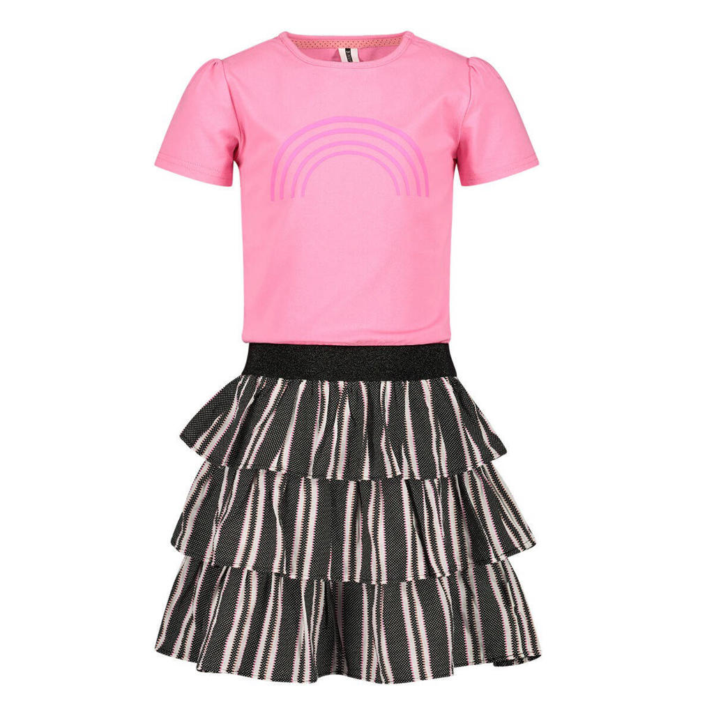 B.Nosy jurk met all over print roze/zwart | wehkamp