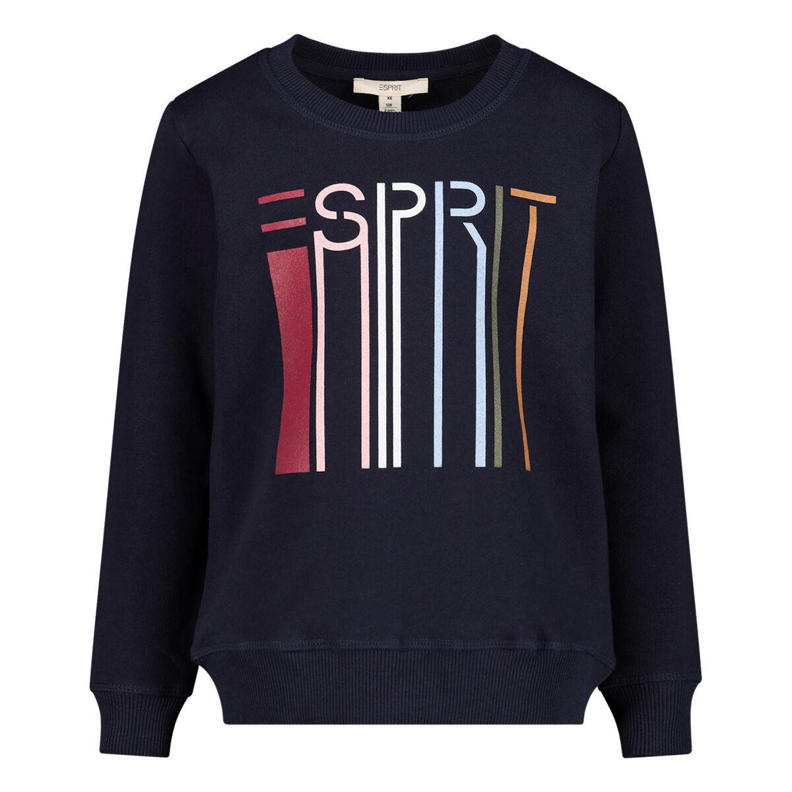 ESPRIT sweater met logo donkerblauw | wehkamp