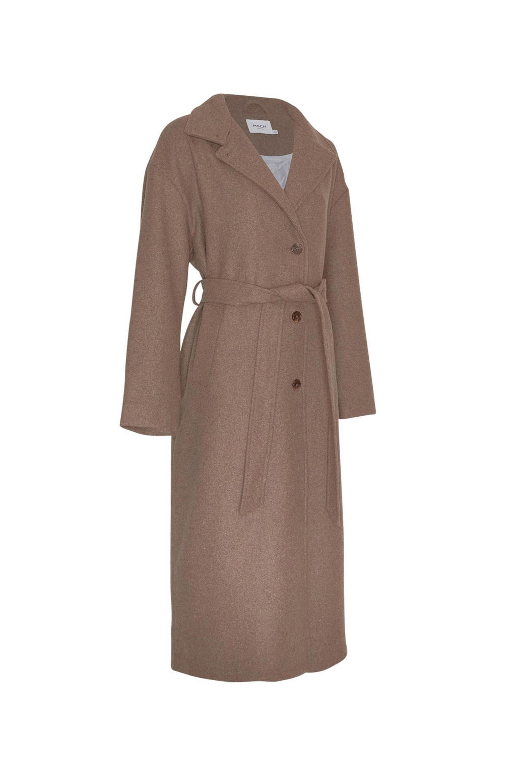 MSCH Copenhagen gemêleerde coat bruin | wehkamp