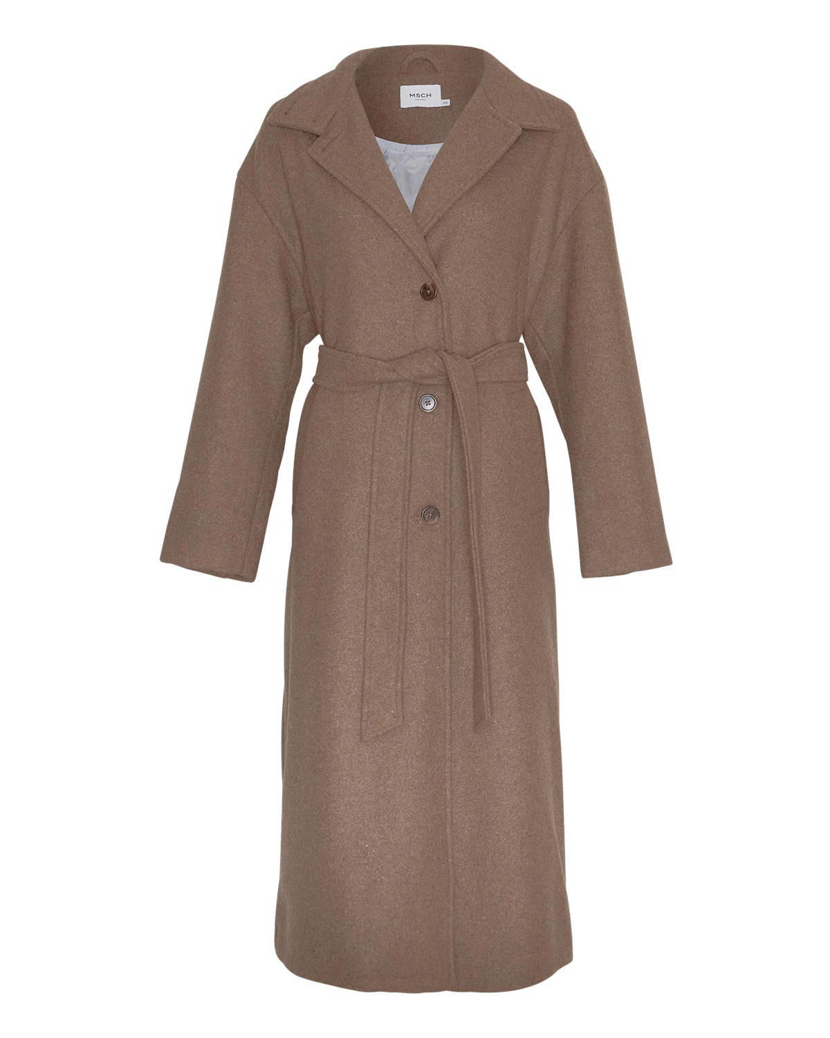 MSCH Copenhagen gemêleerde coat bruin | wehkamp