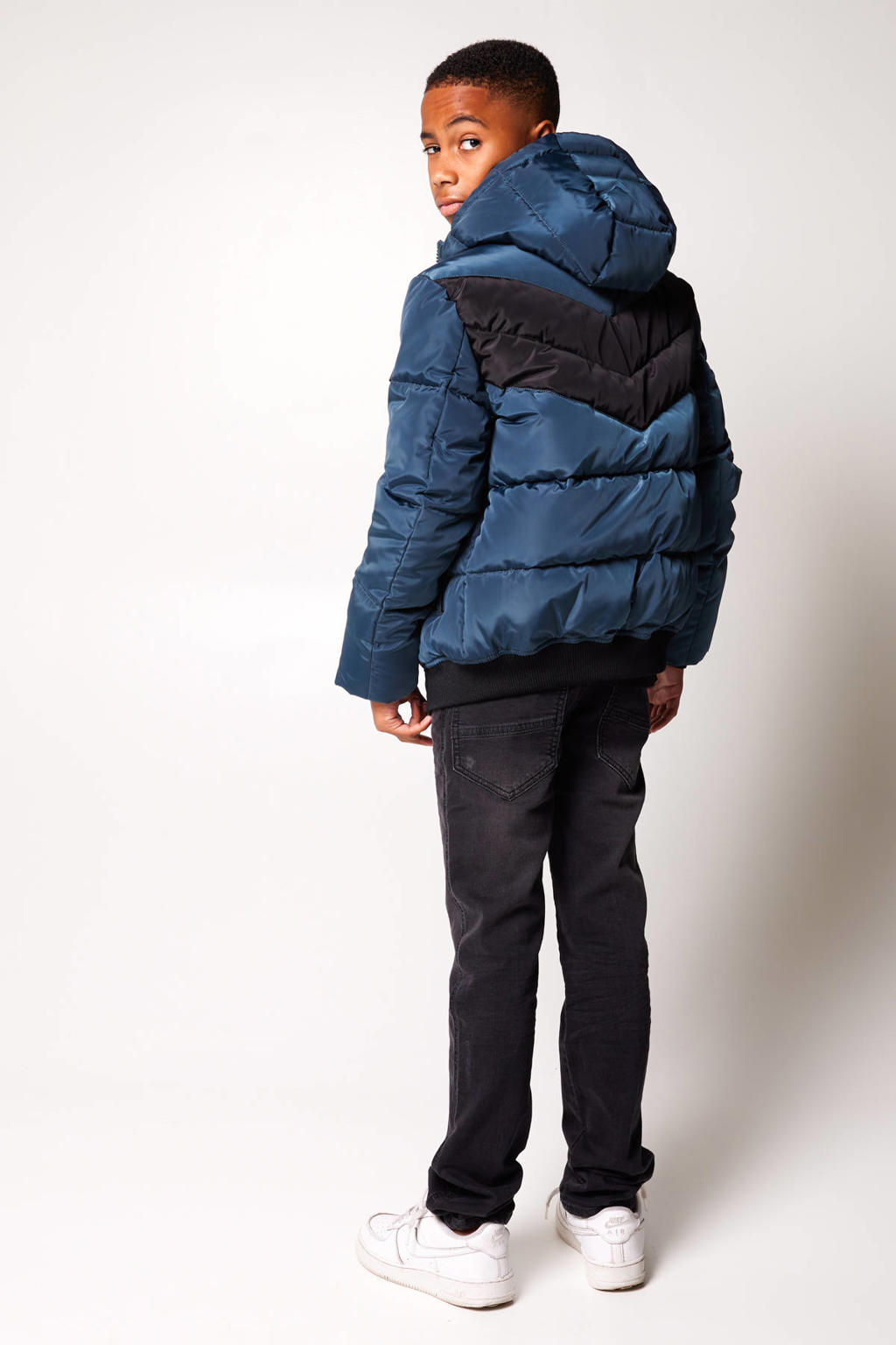 CoolCat Junior gewatteerde winterjas Jeray donkergrijs/zwart | wehkamp