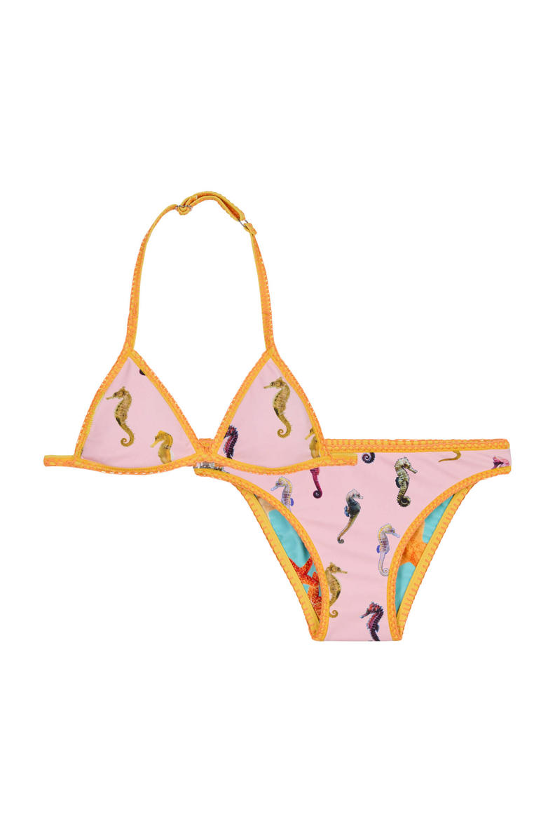 Claesen's reversible triangel bikini Sea Star Horse turquoise/roze ...